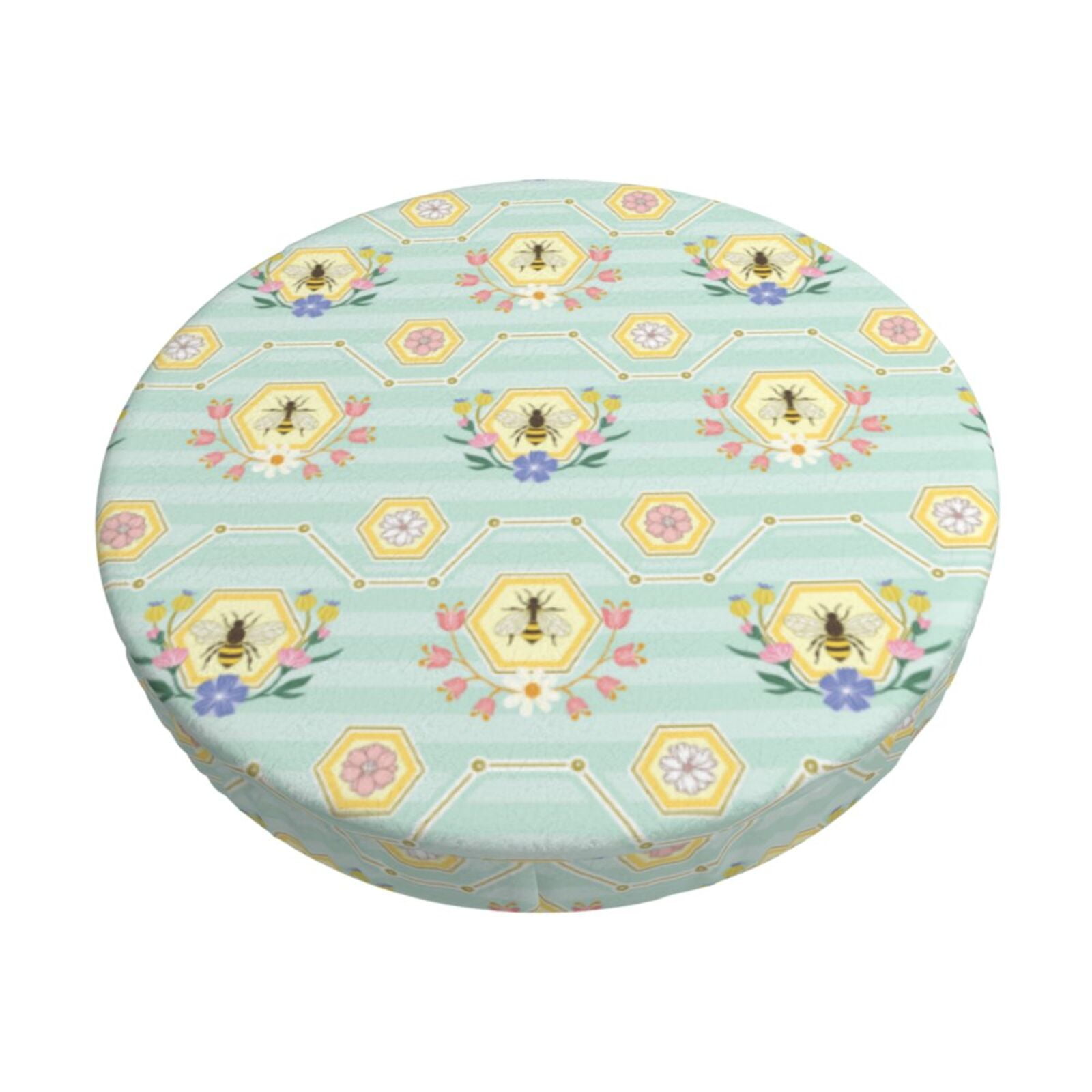 Susaid Honey bees Print Elastic Bar Stool Cover Personalized Washable ...