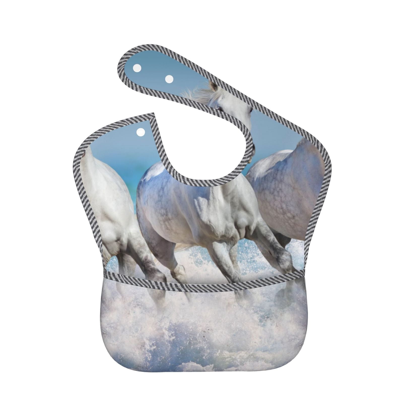 Susaid Horses Running Through The Water Print Bibs for Babies Toddlers ...