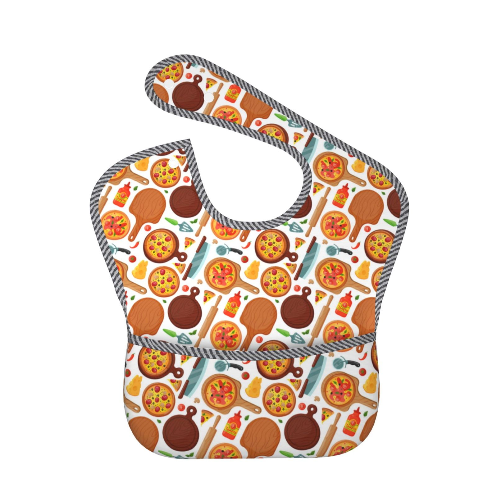 Susaid Hot Fresh Pizza Print Bibs for Babies Toddlers Adjustable ...