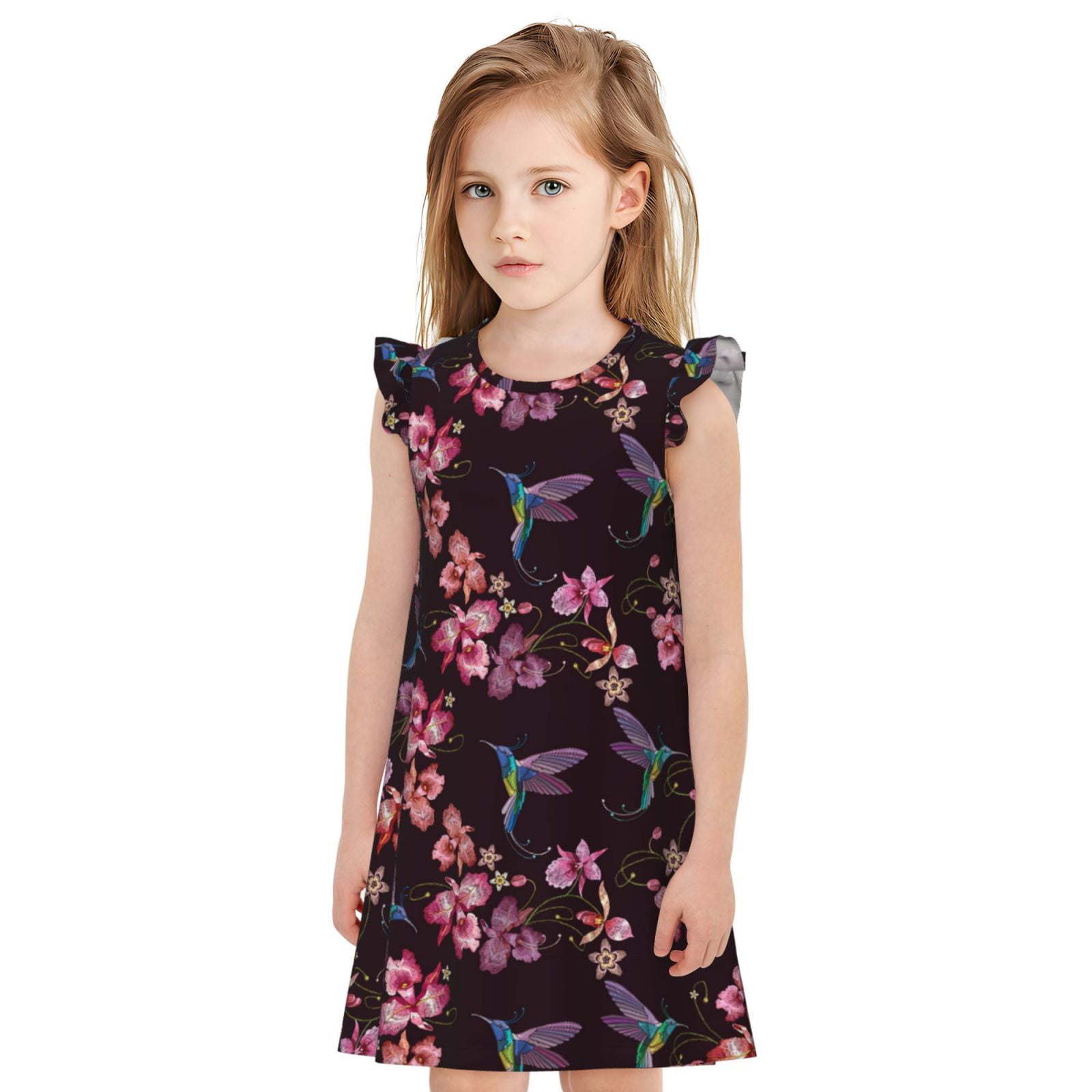 Susaid Humming Bird And Tropical Print Printed Girls' Nightgowns, Soft ...