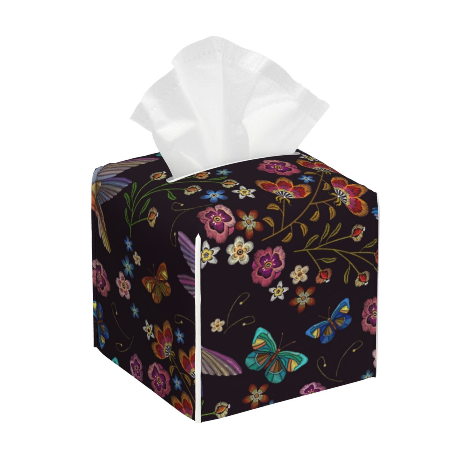 Susaid Humming Bird And Tropical Flowers Print PU Leather Tissue Box ...