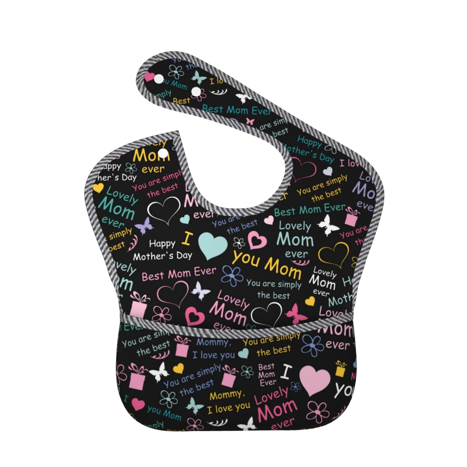 Susaid I love you Mom Print Bibs for Babies Toddlers Adjustable ...