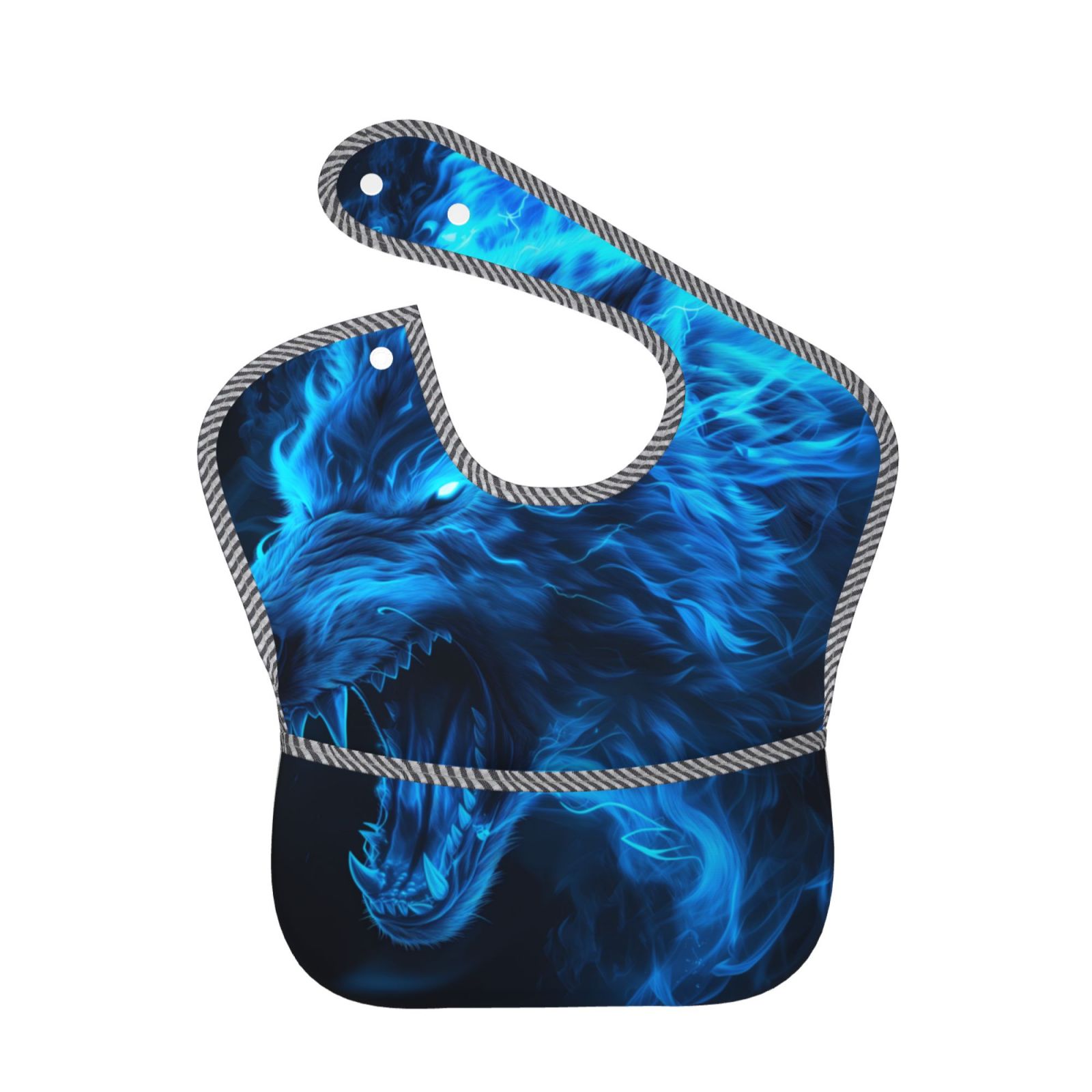 Susaid Ice Blue Fire Wolf Print Bibs for Babies Toddlers Adjustable ...