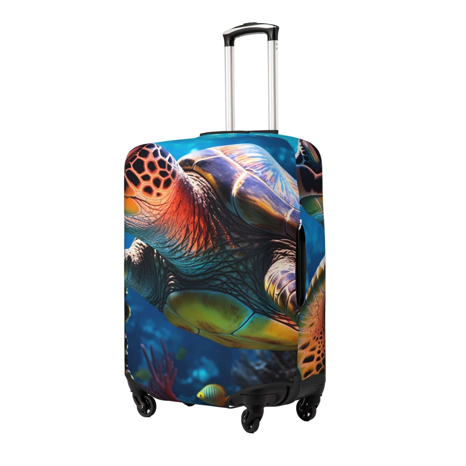 Susaid Ice Blue Ocean Sea Turtle Print Elastic Washable Suitcase Cover ...