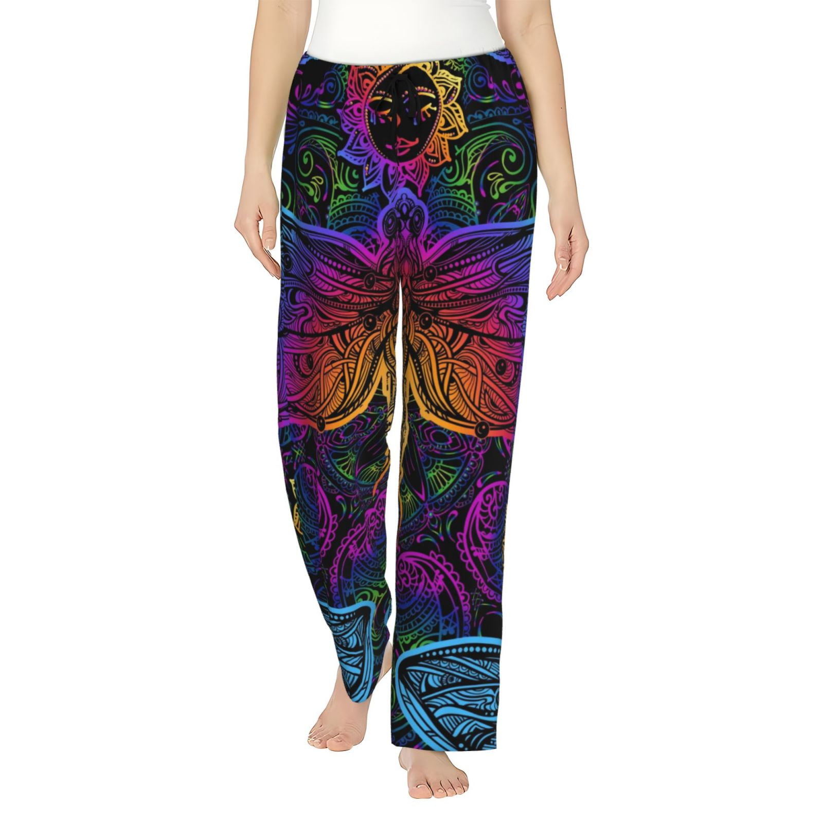 Susaid Indian Mandalas Dragonfly Print Women Relaxing Pajama Pants ...