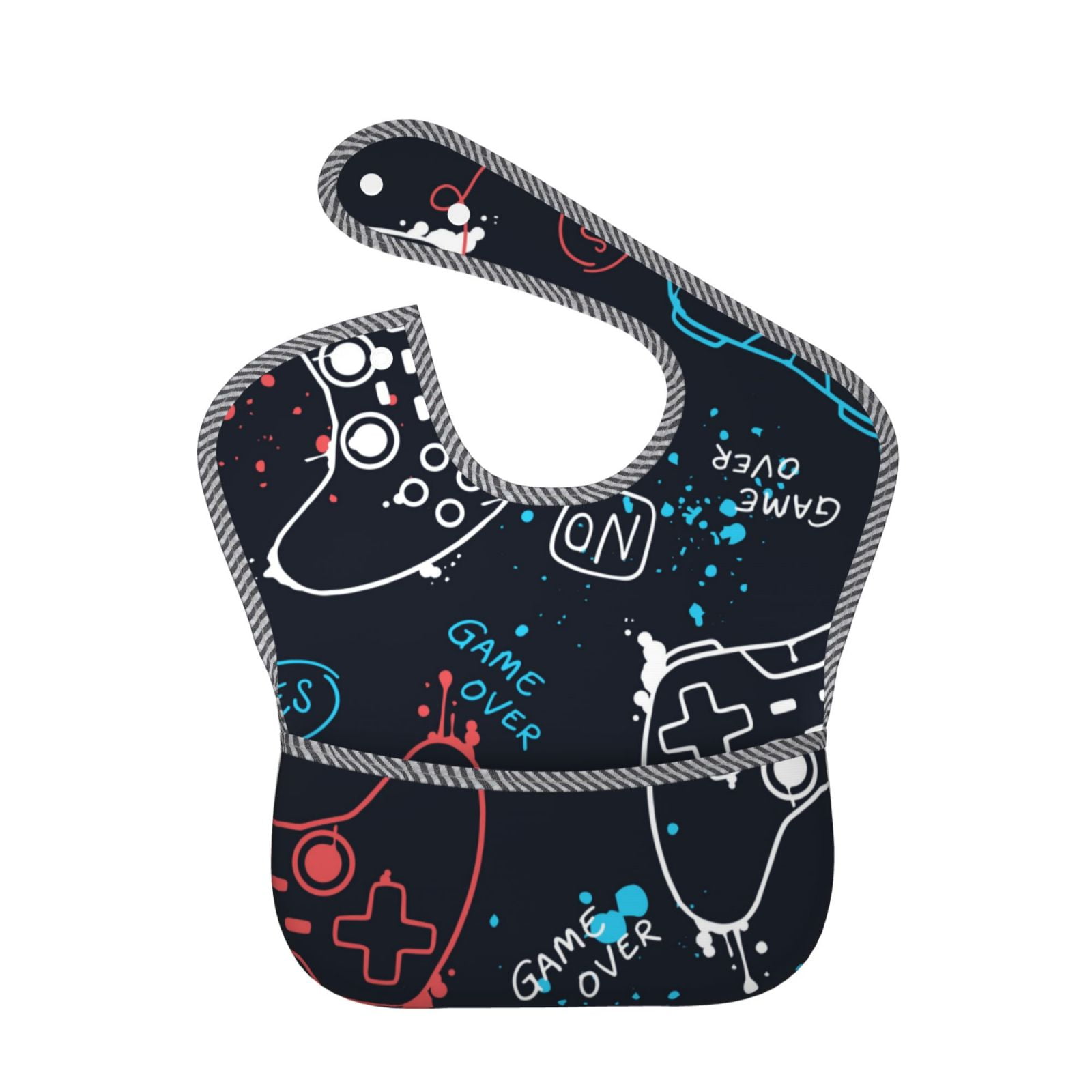 Susaid Joystick Gamepad Print Bibs for Babies Toddlers Adjustable ...