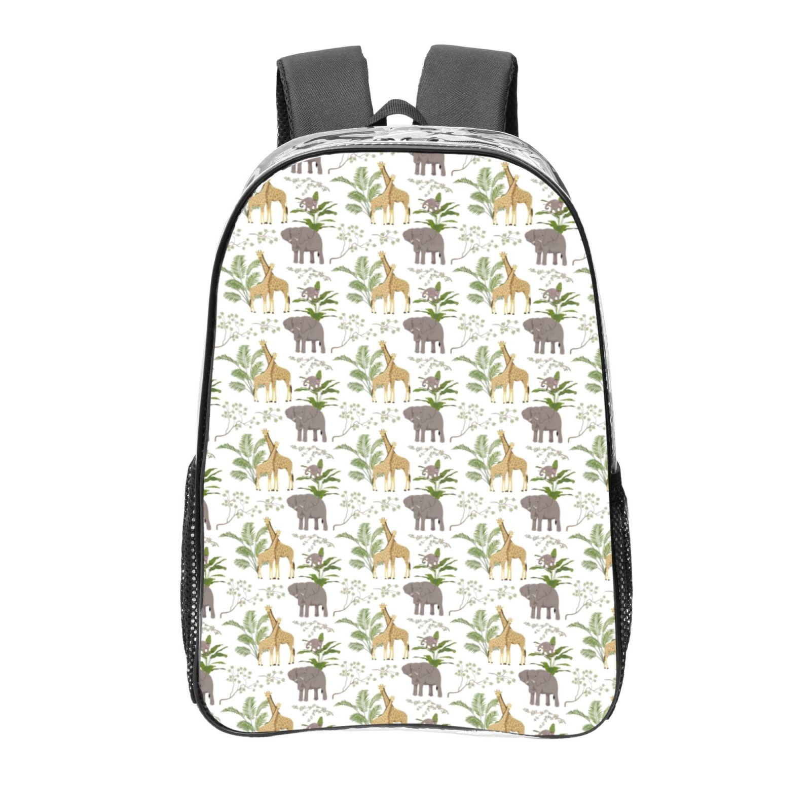 Susaid Jungle Animal Print Clear Backpack See Through Transparent ...
