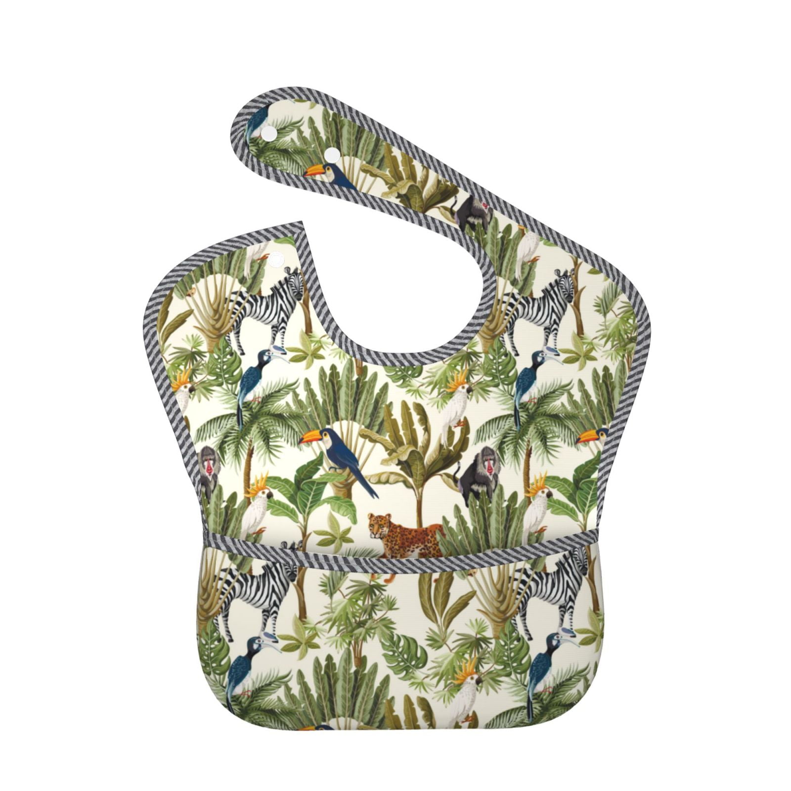 Susaid Jungle Animals Print Bibs for Babies Toddlers Adjustable ...