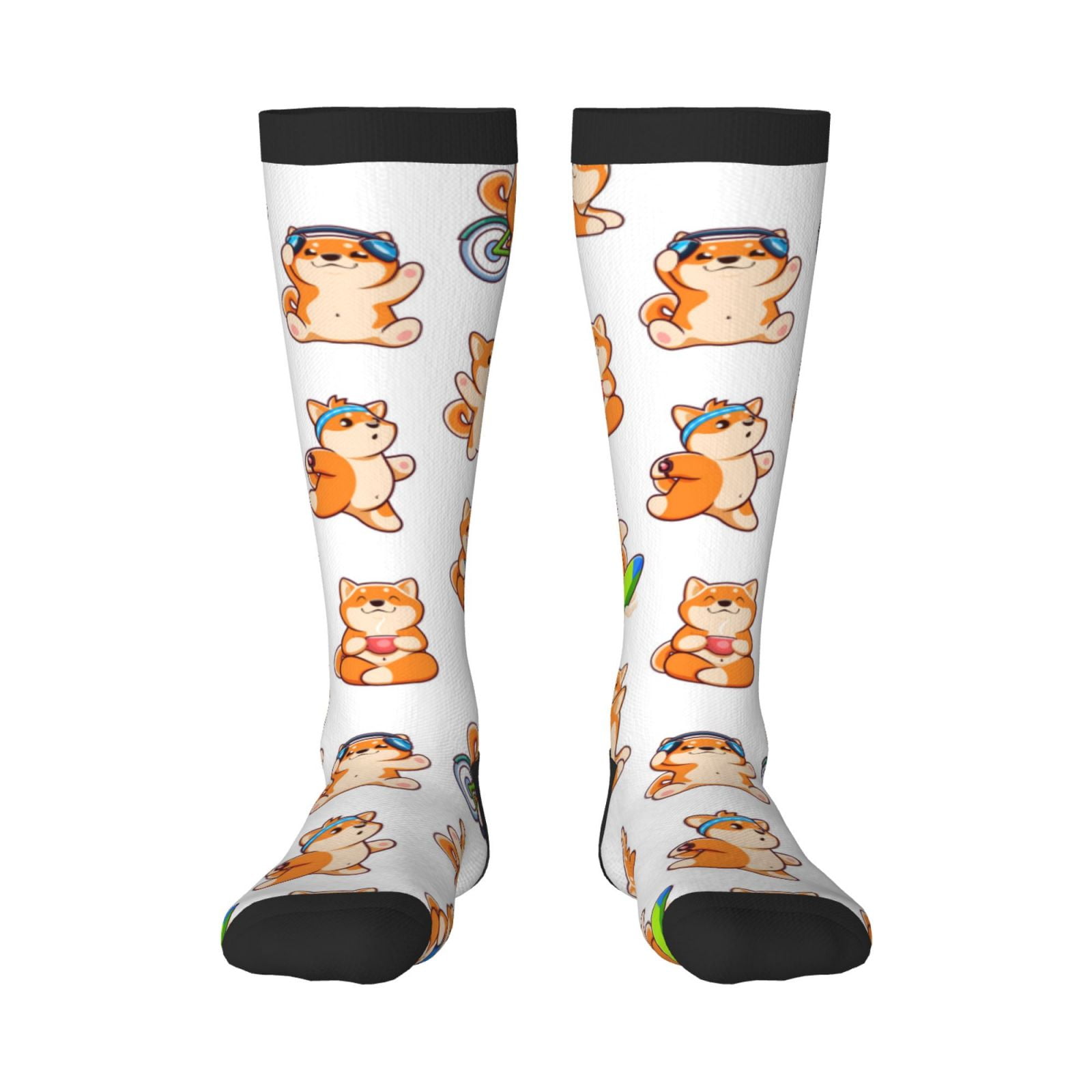 Susaid Kawaii Shiba Dog Print Thermal Winter Socks for Men and Women, Warm Crew Hiking Socks ...
