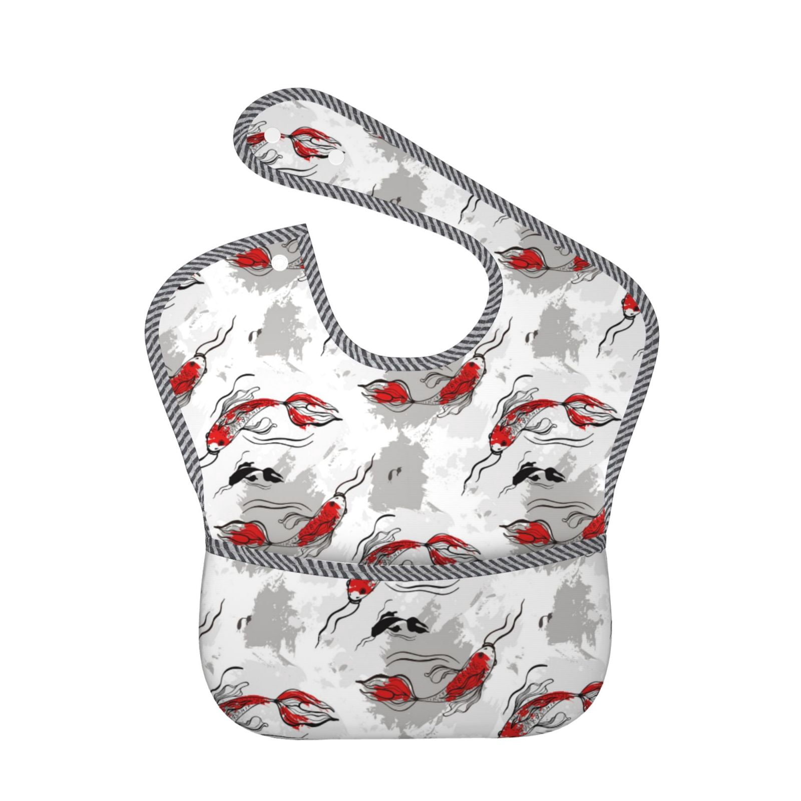 Susaid Koi Fish Print Bibs for Babies Toddlers Adjustable Waterproof ...