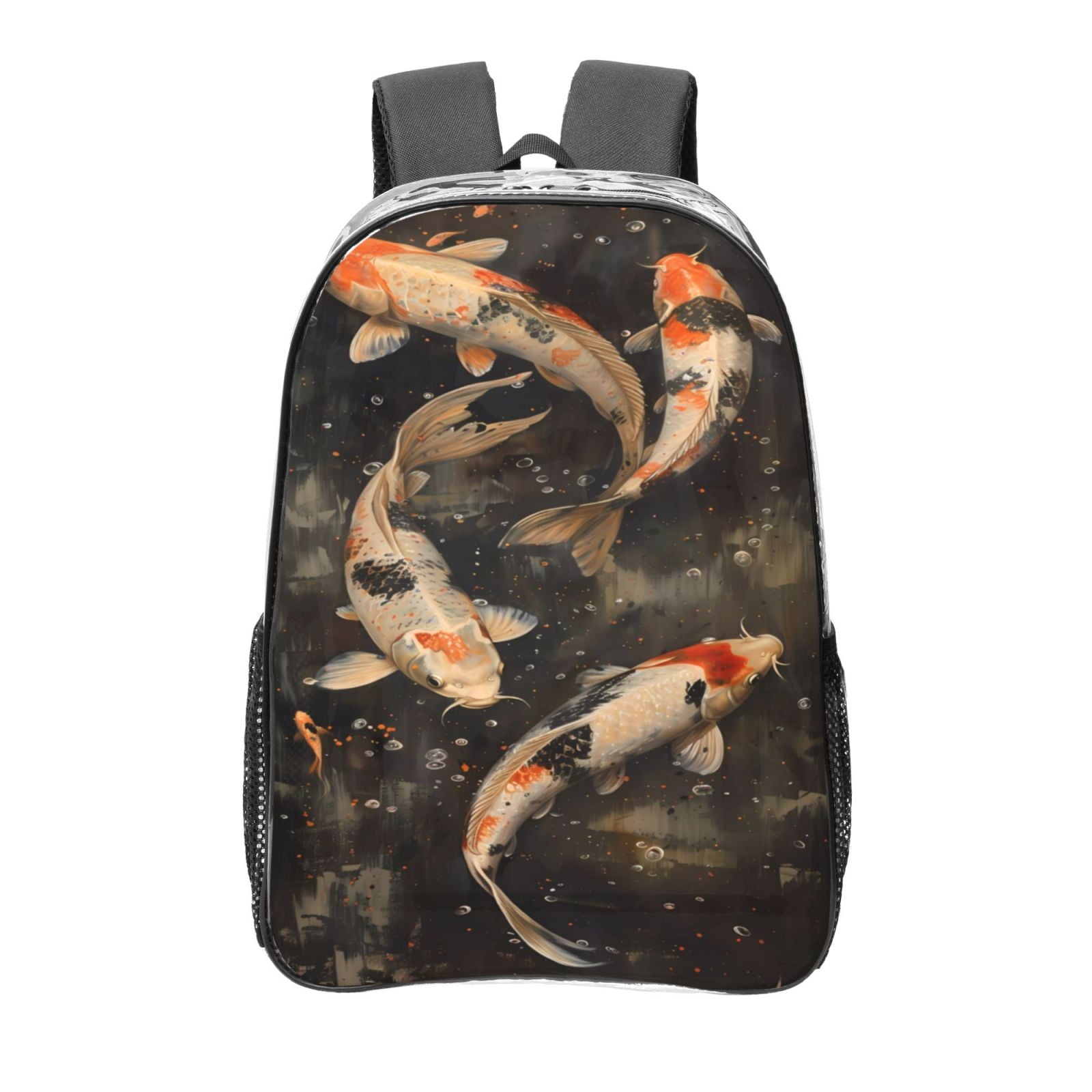 Susaid Koi Fish Tranquility Print Clear Backpack See Through ...