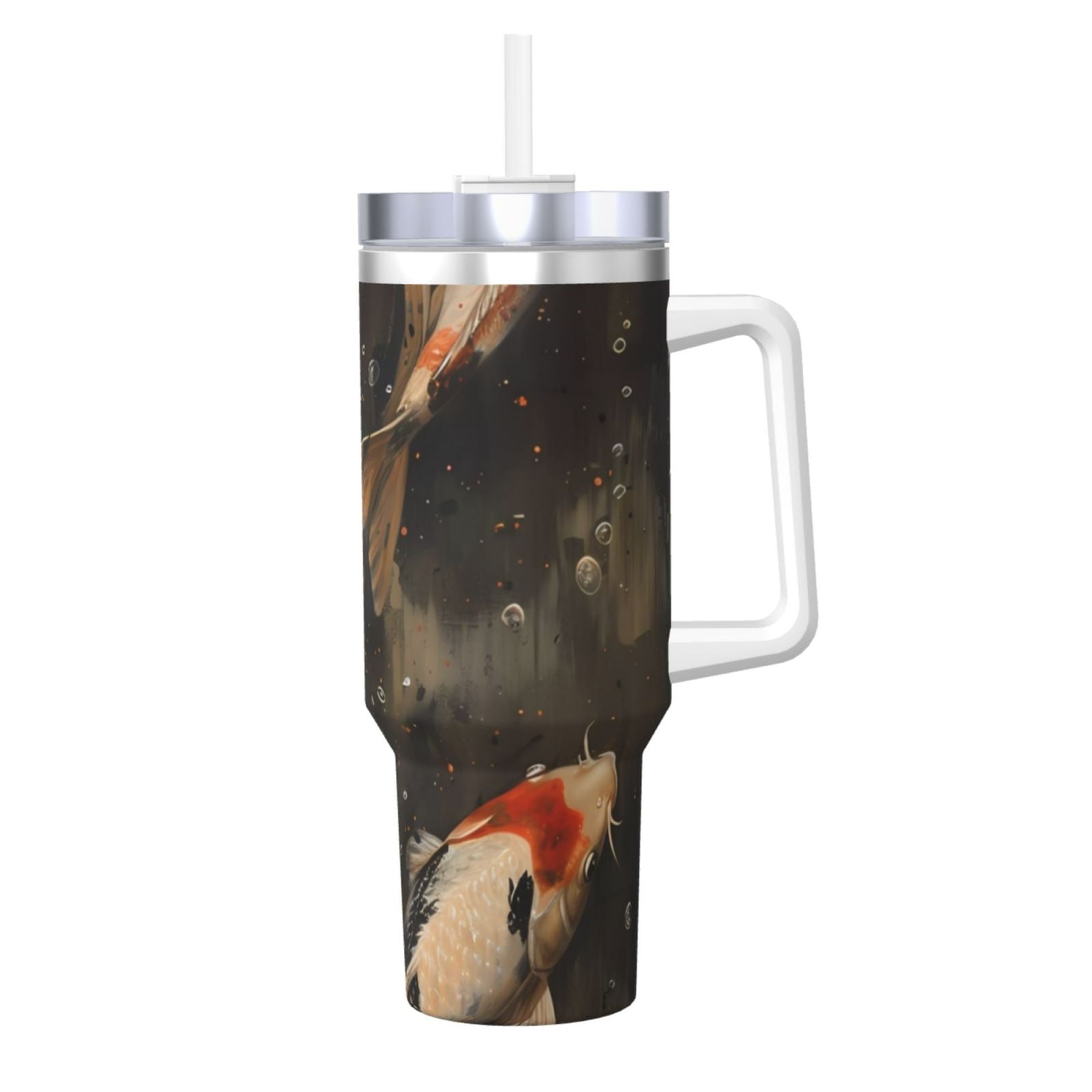 Susaid Koi Fish Tranquility Print Indoor Outdoor Straw Lid 40oz Ice ...