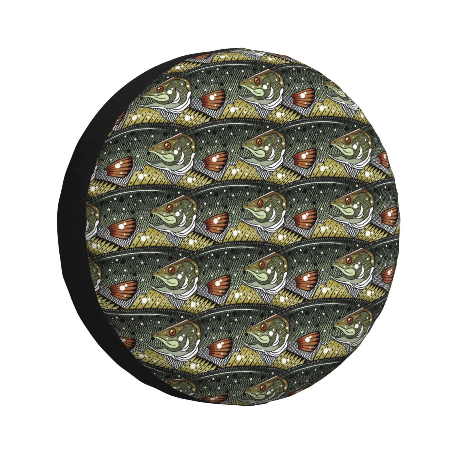 Susaid Largemouth Bass Fish Print Water Proof Spare Tire Cover Wheel ...