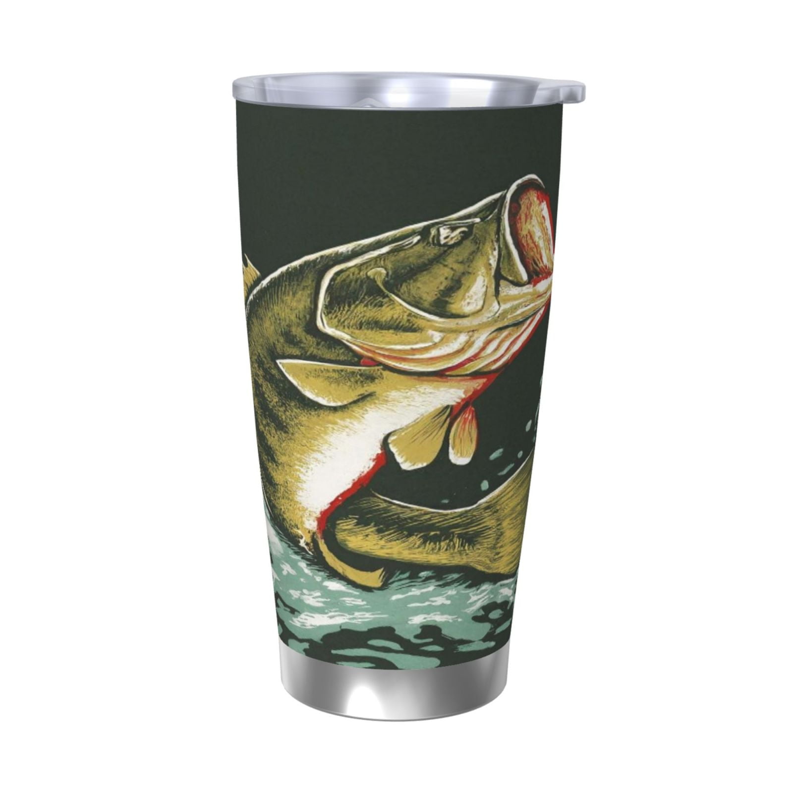 Susaid Largemouth Bass jumps out of water Print 20oz Car Cup,Insulated ...