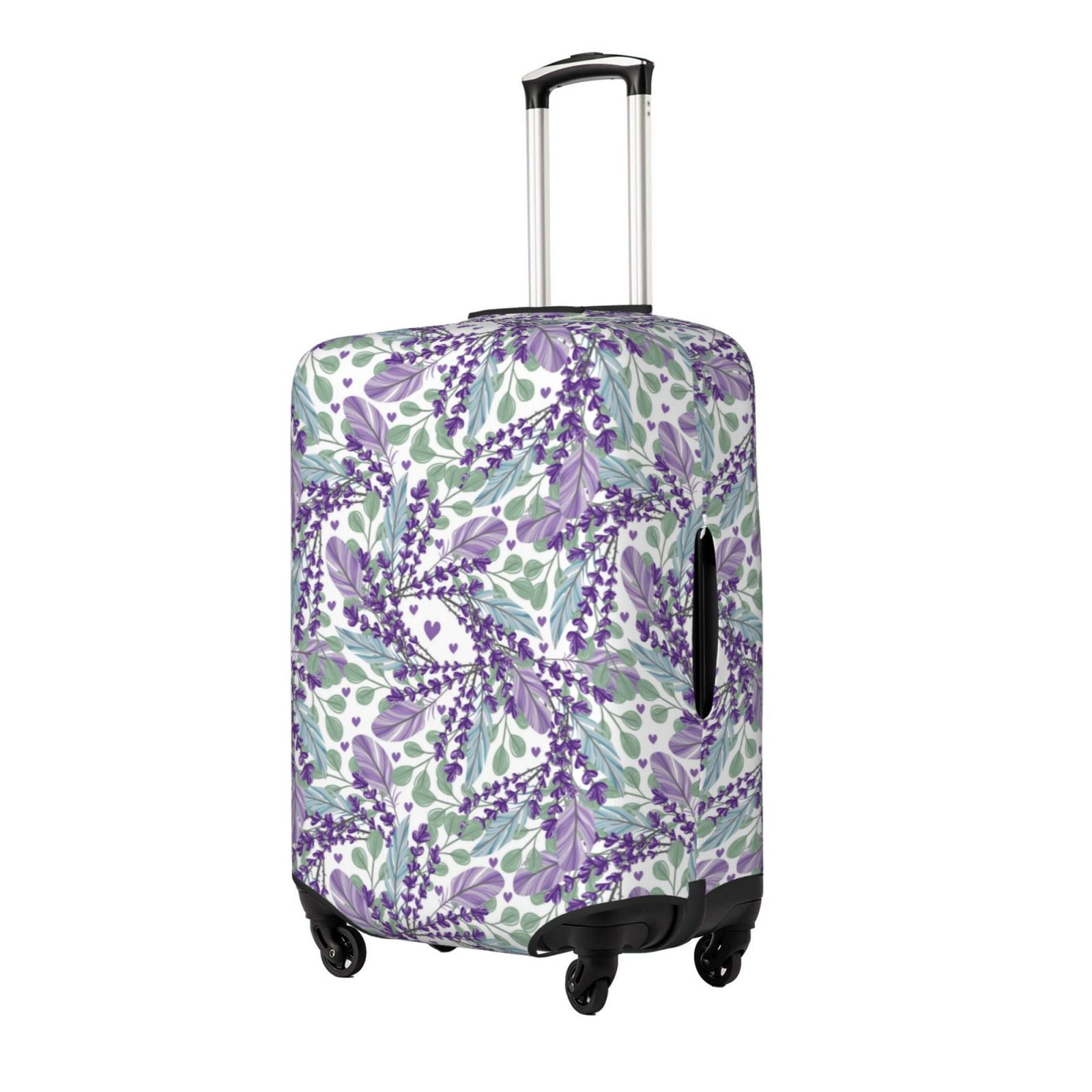 Susaid Lavender Flowers Print Elastic Washable Suitcase Cover with ...