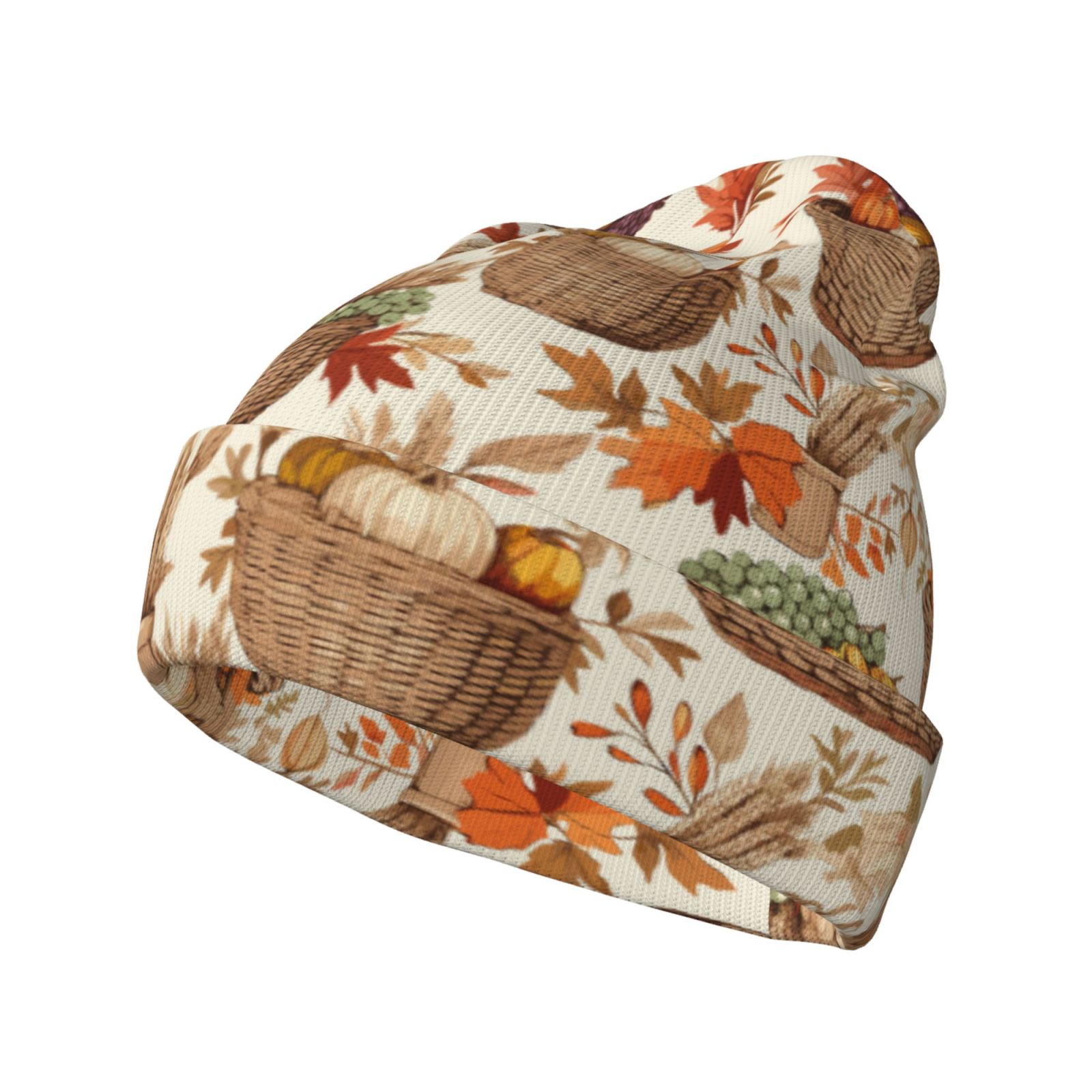 Susaid Leaves And Berries Print Winter Beanie for Men Women, Lined ...