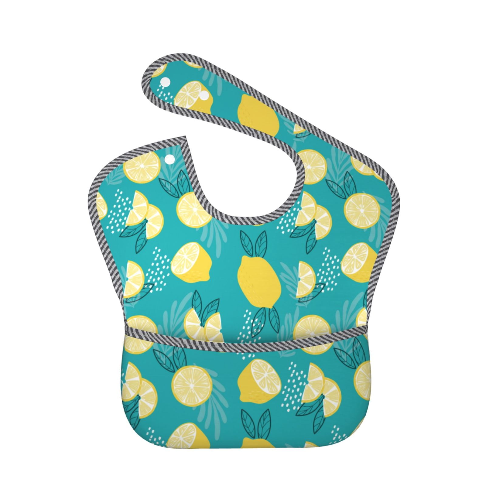 Susaid Lemon Blue Print Bibs for Babies Toddlers Adjustable Waterproof ...