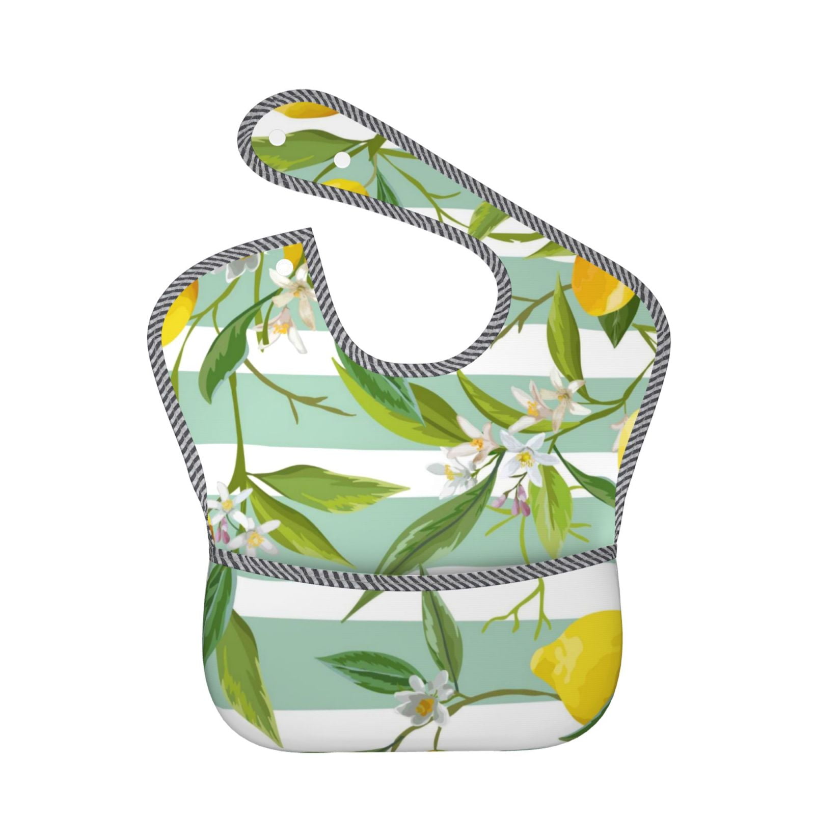 Susaid Lemon Print Bibs for Babies Toddlers Adjustable Waterproof Free ...