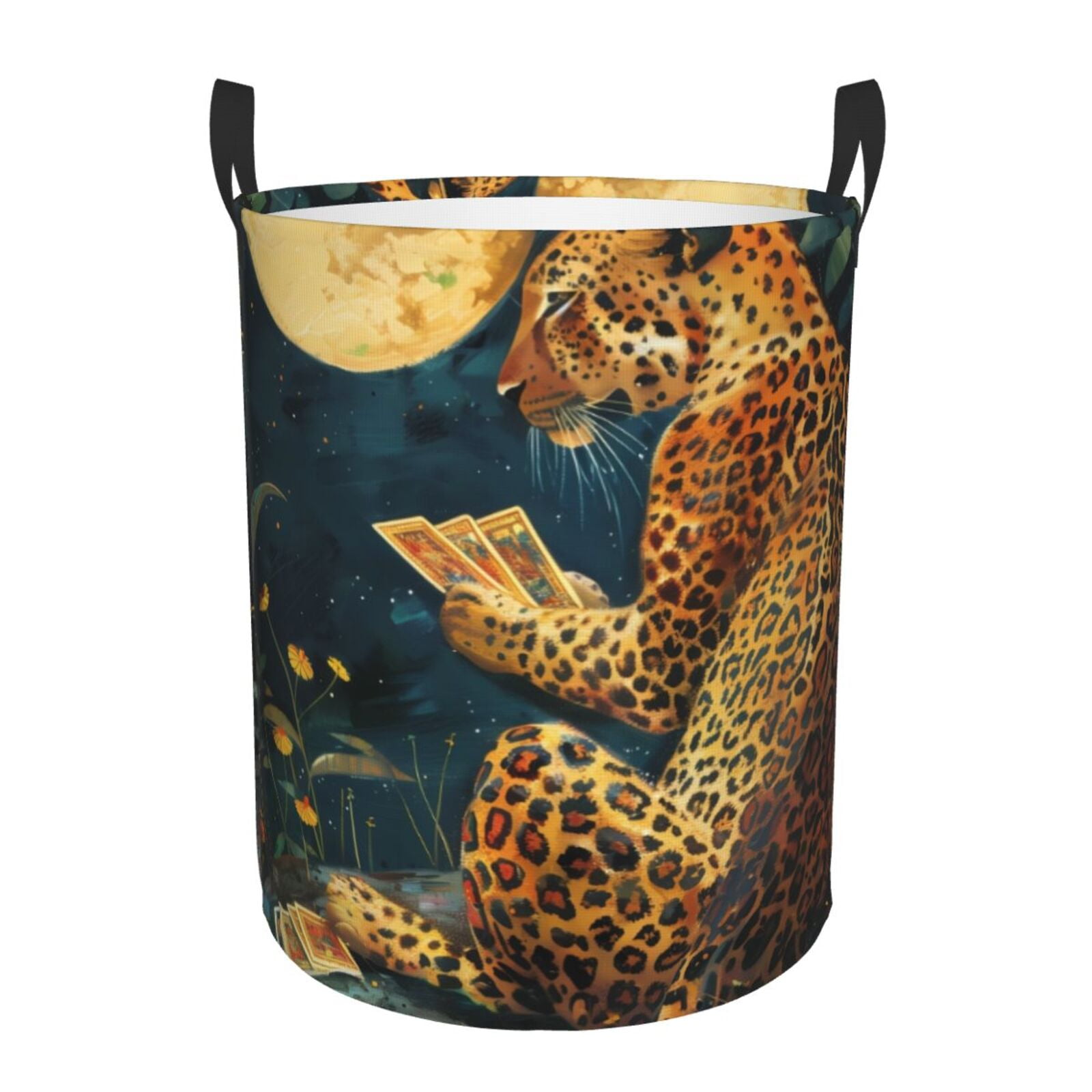 Susaid Leopard Reading Tarot Cards Print Waterproof Oxford Cloth ...