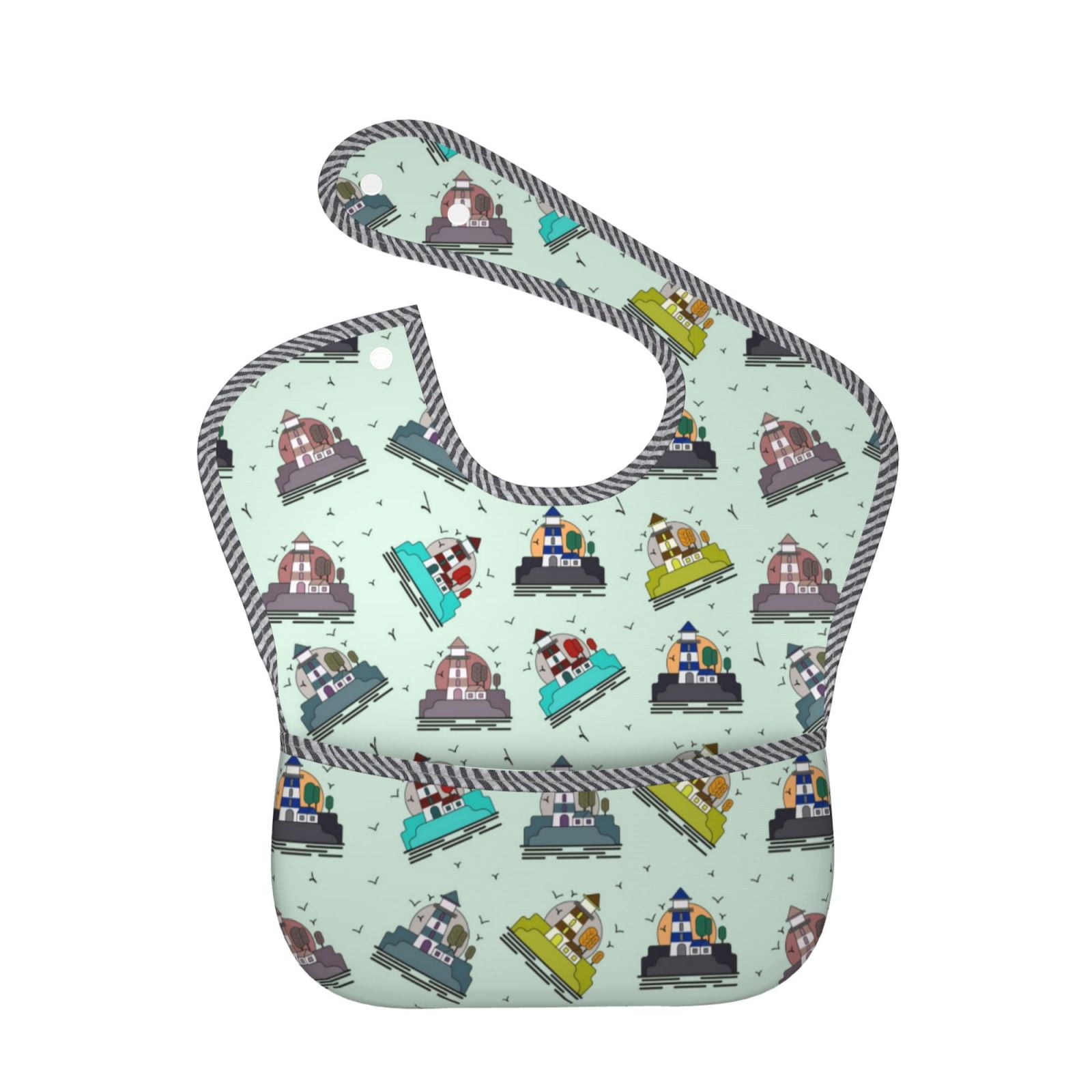Susaid Lighthouse Print Bibs for Babies Toddlers Adjustable Waterproof ...