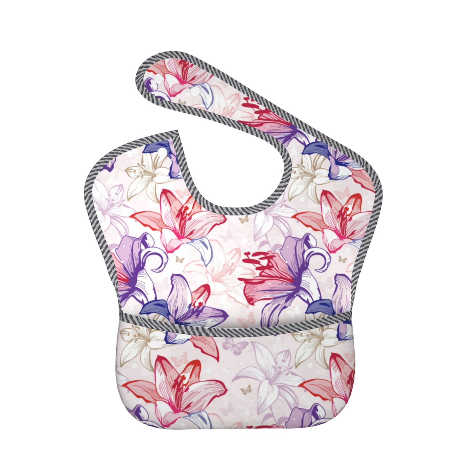Susaid Lilies Flowers Print Bibs for Babies Toddlers Adjustable ...