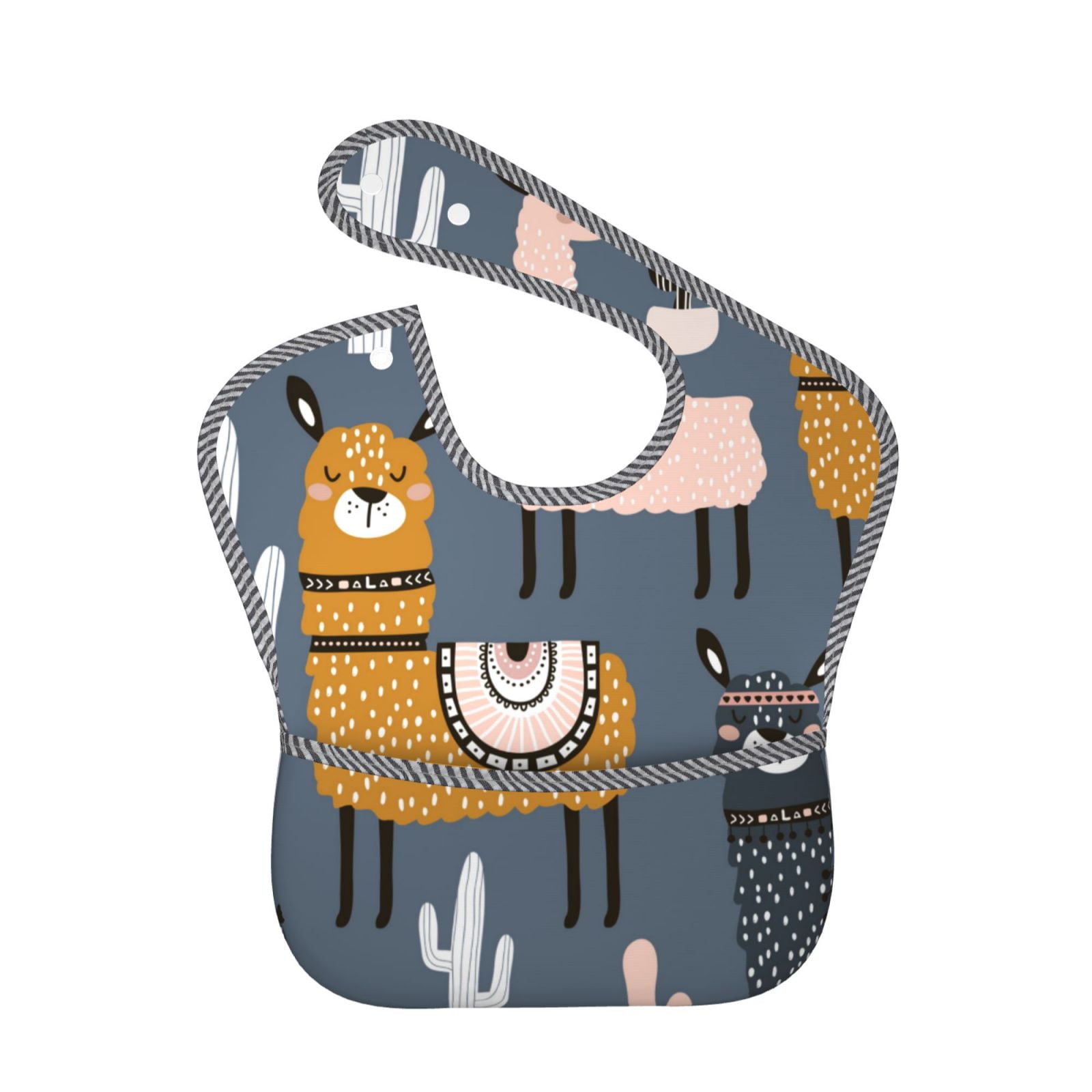 Susaid Llama and Cactus Print Bibs for Babies Toddlers Adjustable ...