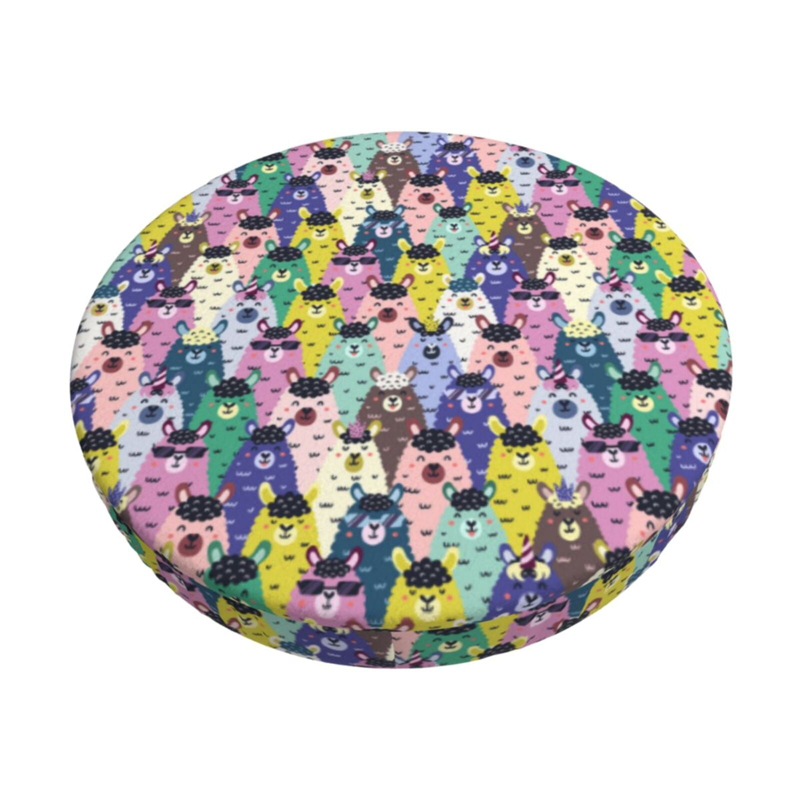 Susaid Llamas Colorful Print Elastic Bar Stool Cover Personalized ...