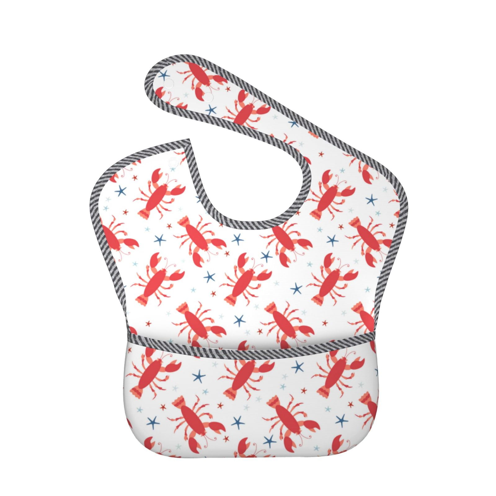 Susaid Lobsters And Sea Stars Print Bibs for Babies Toddlers Adjustable ...