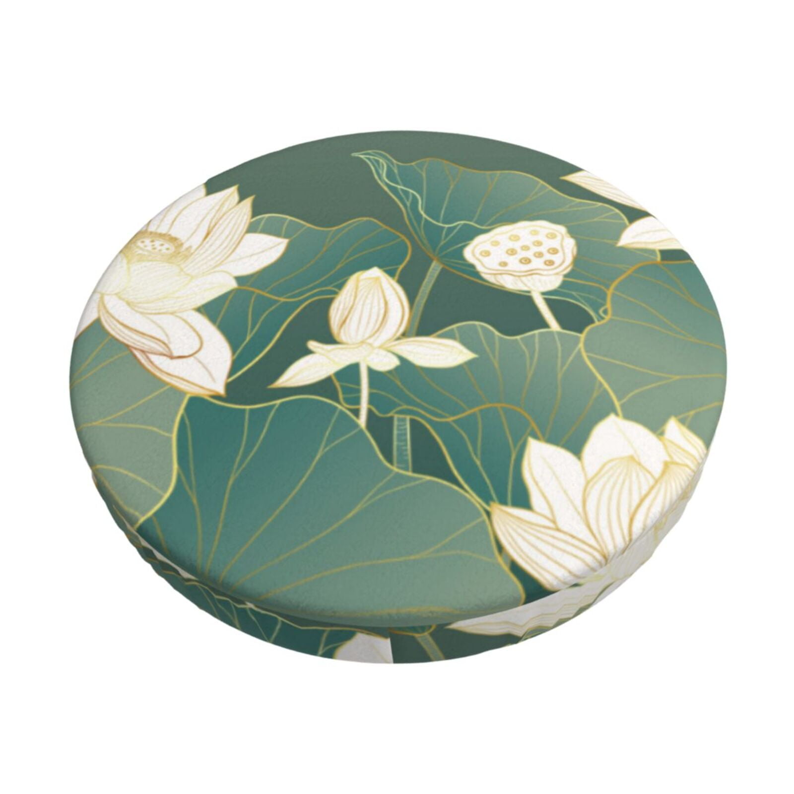 Susaid Lotus Golden Line Print Elastic Bar Stool Cover Personalized ...