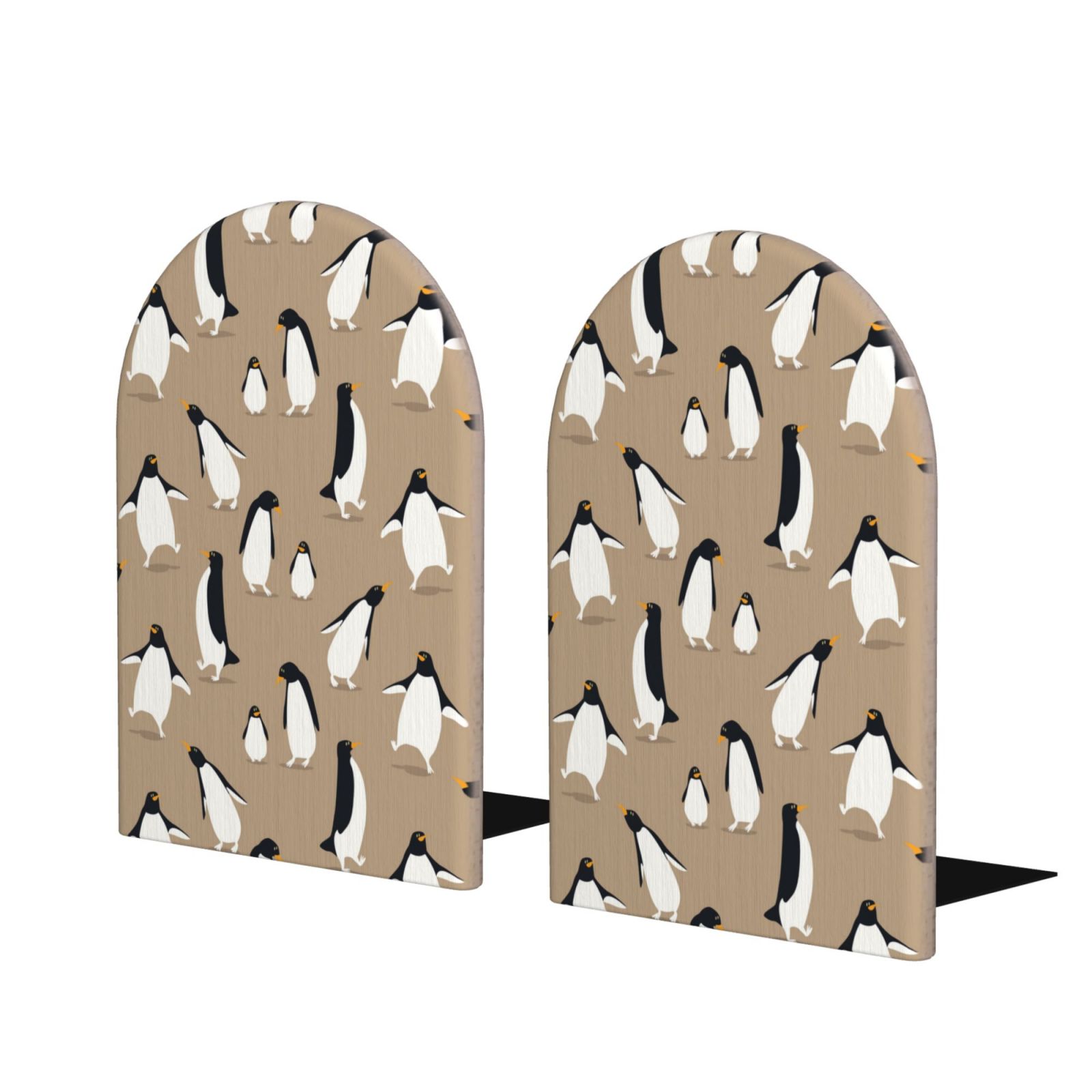 Susaid Lovely Penguin Print Wooden Bookends Decorative Book Ends for ...