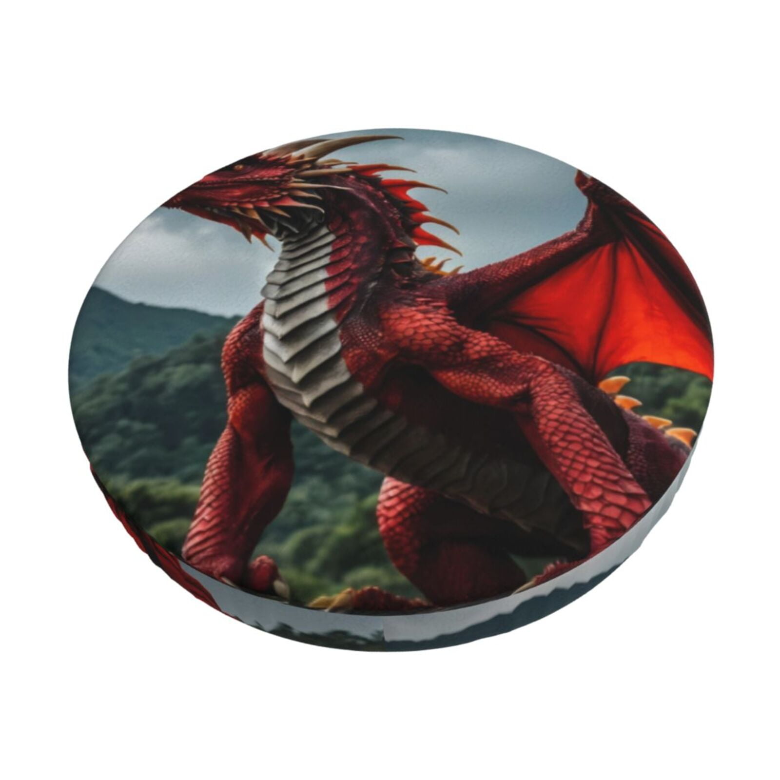 Susaid Majestic Red Dragon Print Elastic Bar Stool Cover Personalized ...