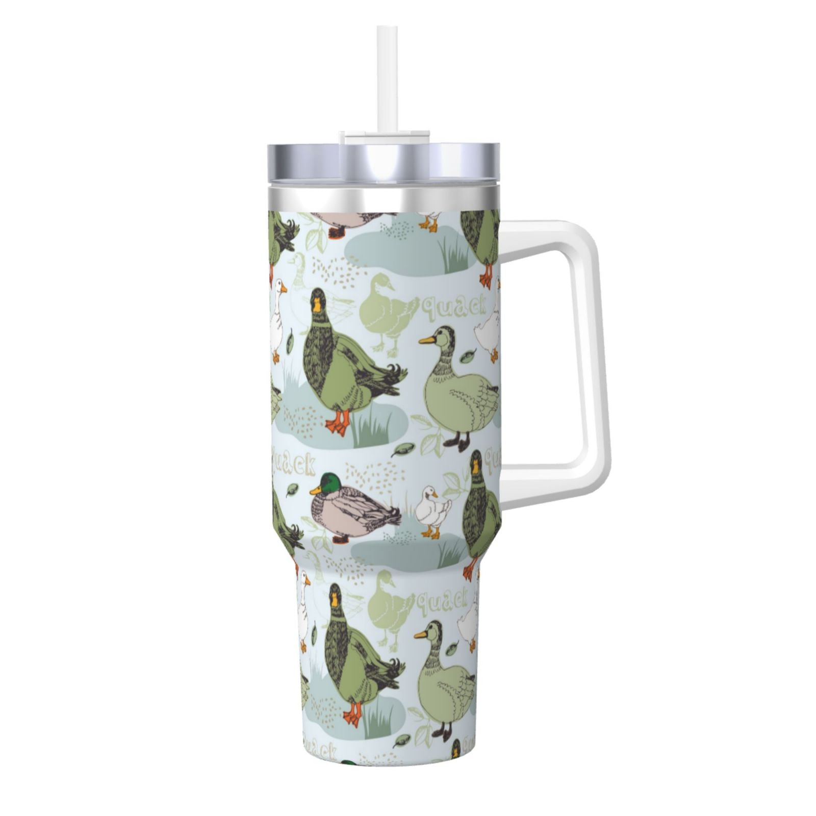 Susaid Mallard Ducks Wild Birds Print Indoor Outdoor Straw Lid 40oz Ice ...