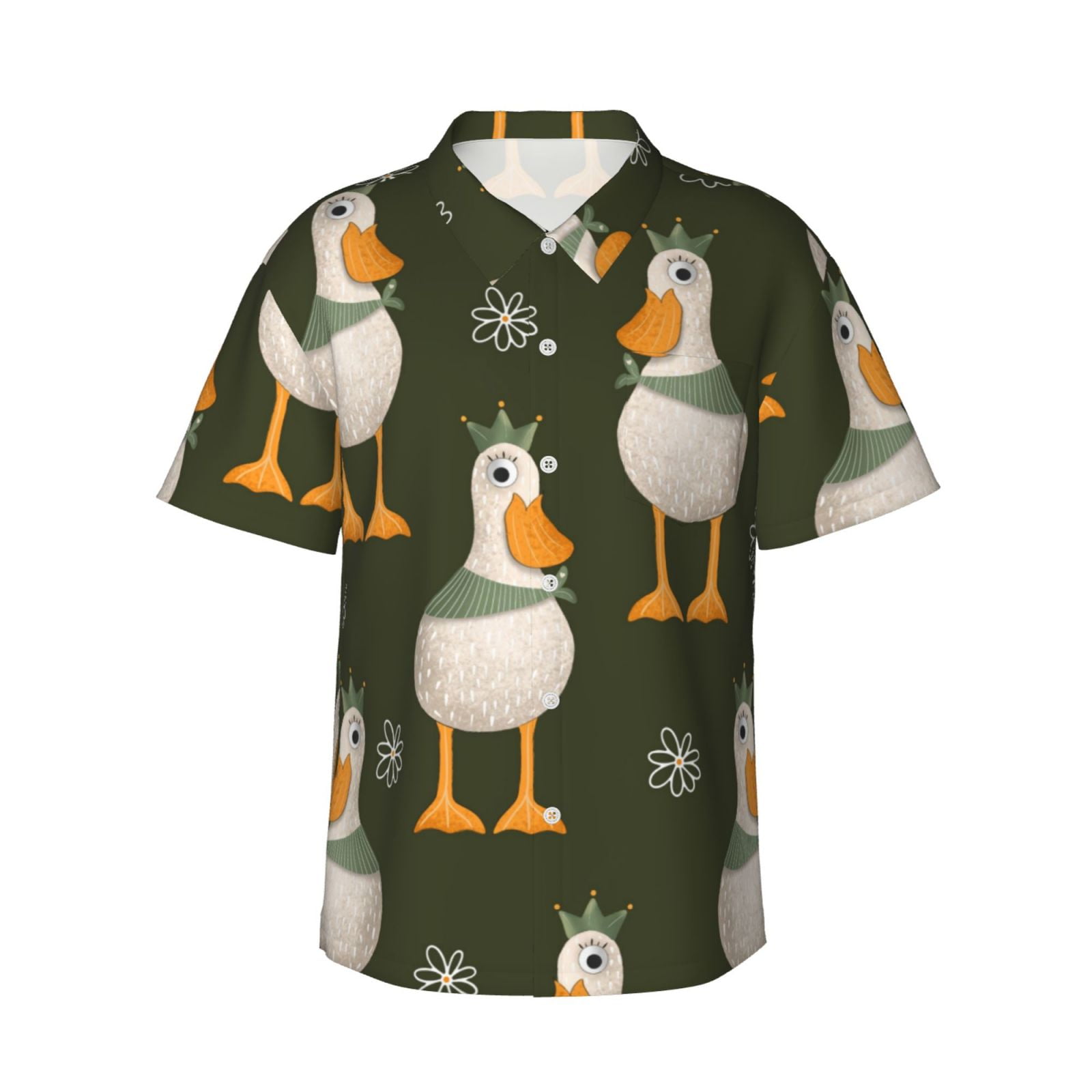 Susaid Mallard Ducks Wild Birds Print Short Sleeve Shirts Button Down ...