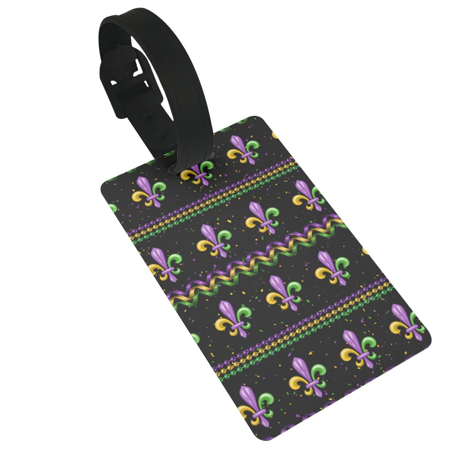Susaid Mardi Gras Fleur de Lis Print Funny Luggage Tags Colorful Unique ...