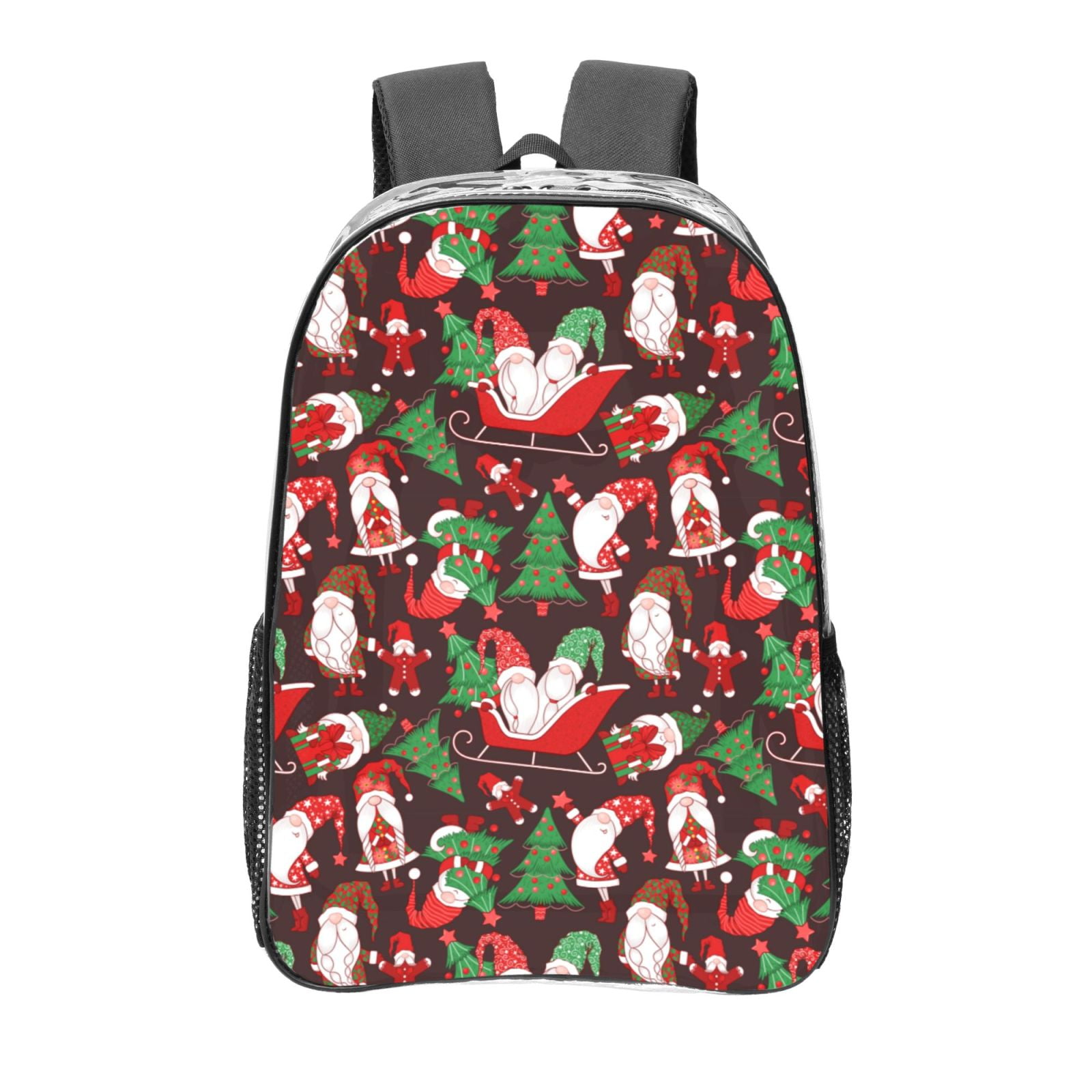 Susaid Merry Christmas1 Print Clear Backpack See Through Transparent ...