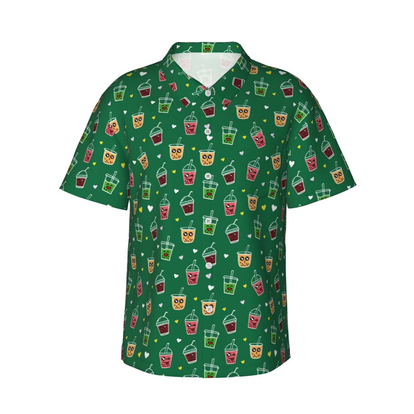Susaid Milk Tea Print Hawaiian Shirts for Men Women,Hawaiian Summer ...