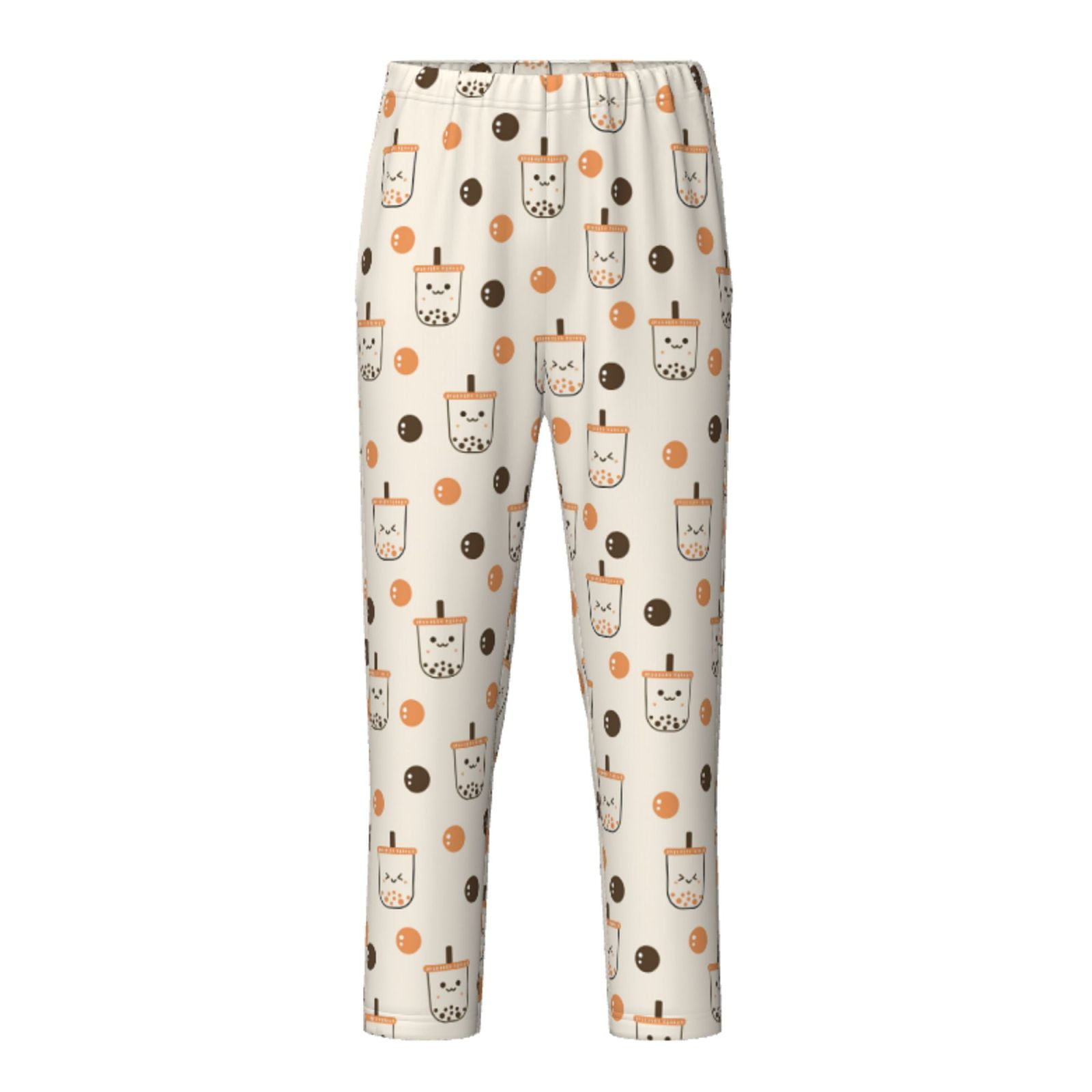 Susaid Milk Tea7 Print Soft Teen Sleep Pants, Long Pajama Bottoms with ...