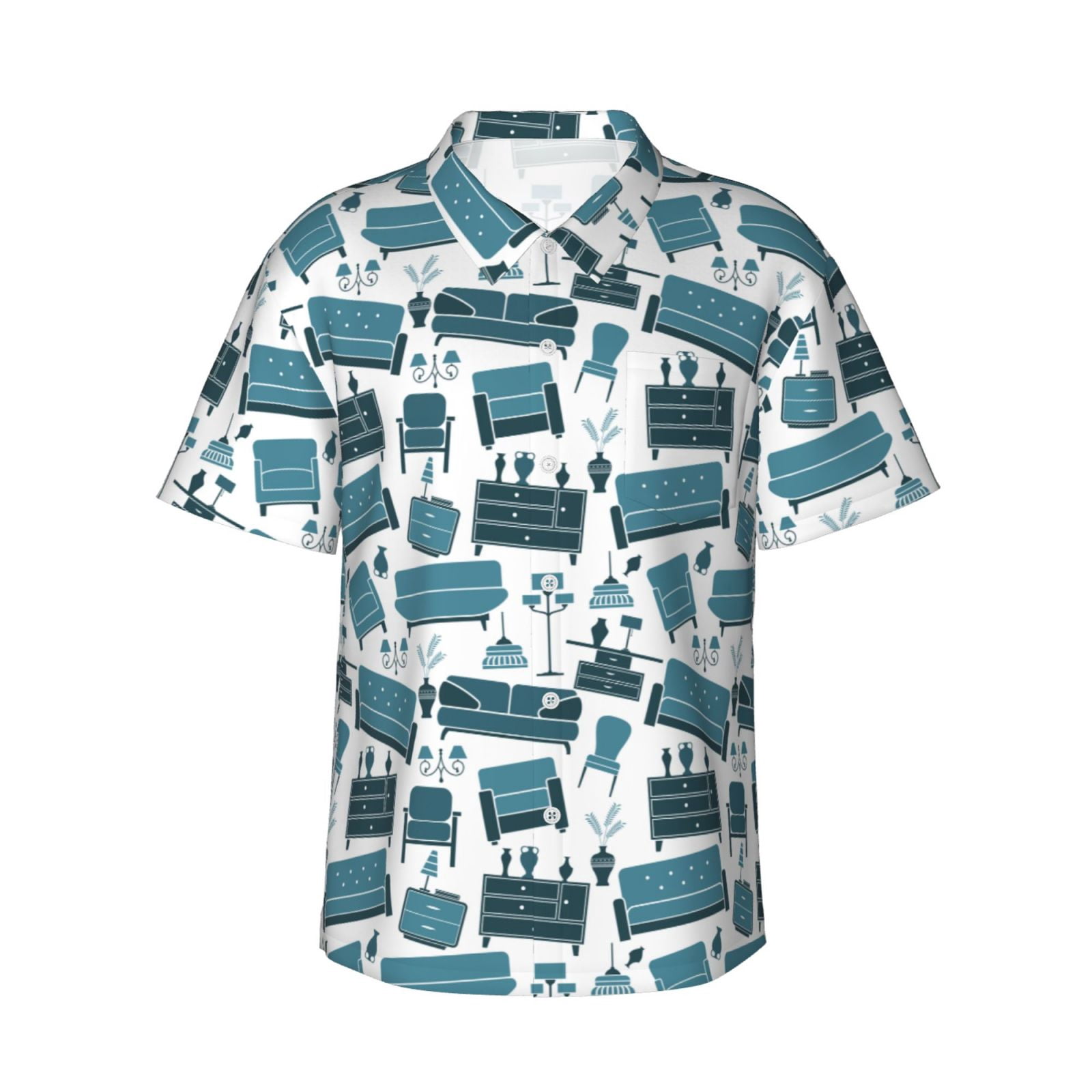 Susaid Modern Furniture Print Hawaiian Shirts for Men Women,Hawaiian ...