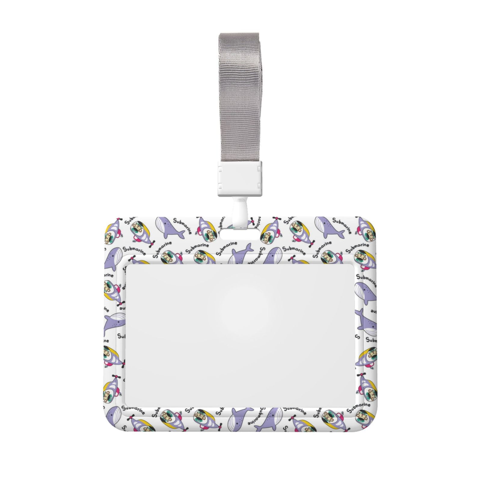 Susaid Monkey Submarine Captain Print ID Badge Holder with Double-Sided ...