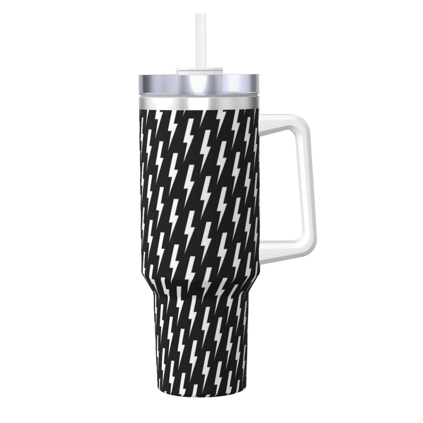 Susaid Monochrome lightning Print Indoor Outdoor Straw Lid 40oz Ice ...