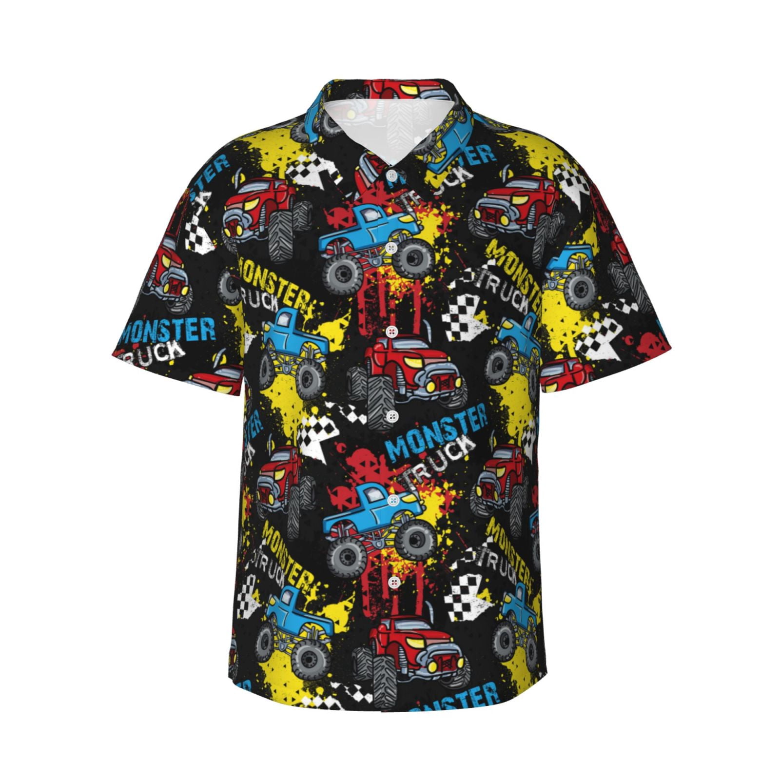 Susaid Monster Car Print Hawaiian Shirts for Men Women,Hawaiian Summer ...