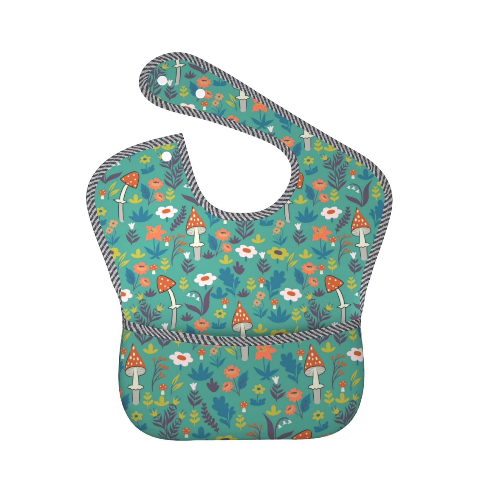 Susaid Mushrooms and Flowers Print Bibs for Babies Toddlers Adjustable ...