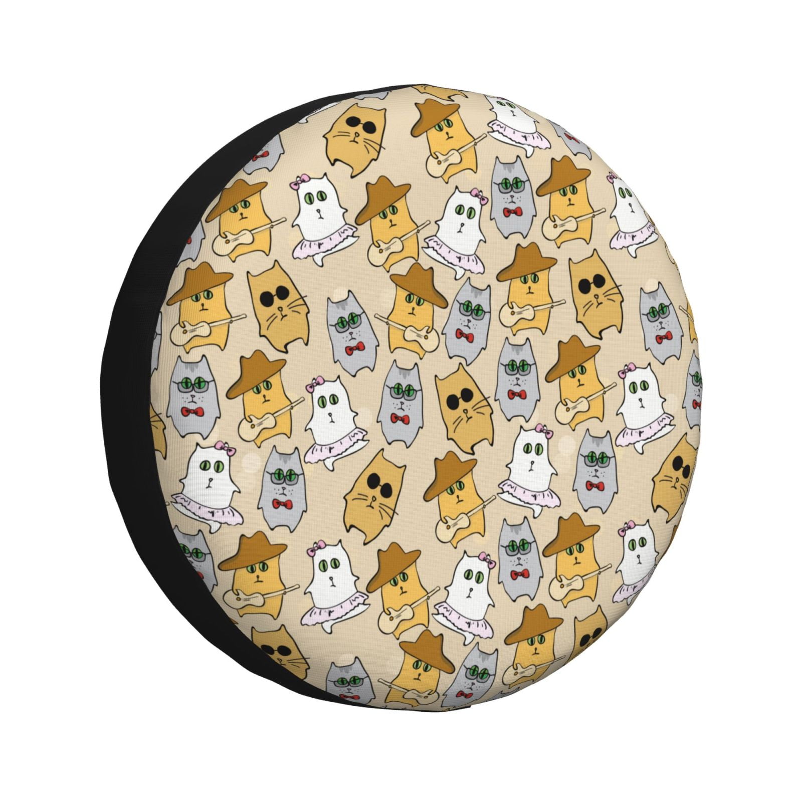 Susaid Music Dancing Cat Print Water Proof Spare Tire Cover Wheel Tire ...
