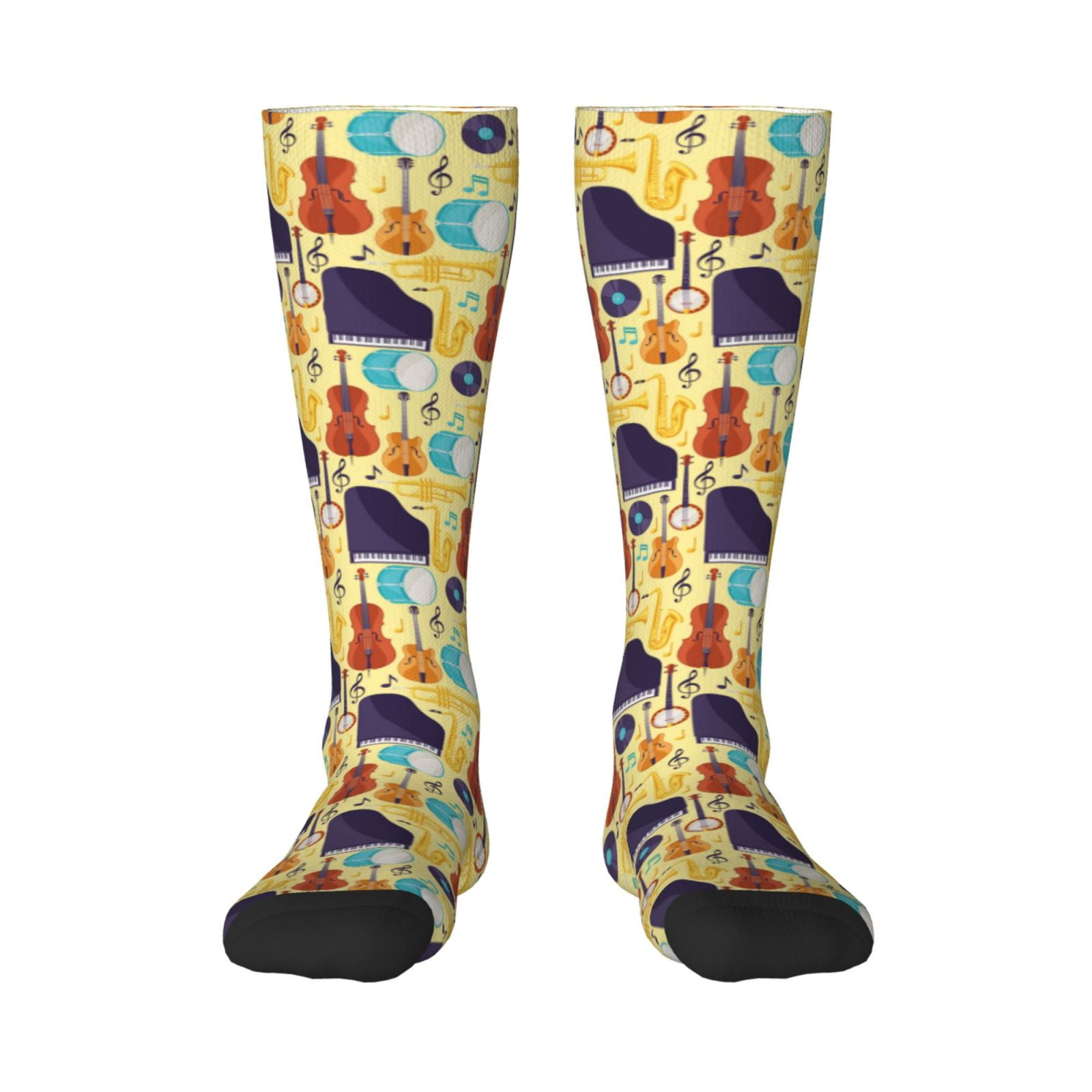 Susaid Musical Instruments Print Thermal Winter Socks for Men and Women ...