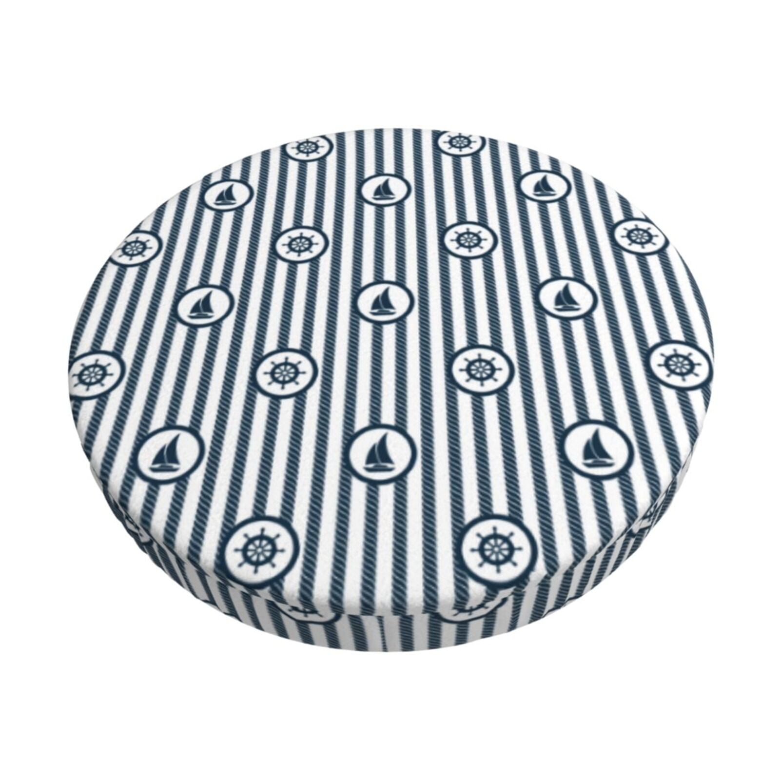 Susaid Nautical1 Print Elastic Bar Stool Cover Personalized Washable ...