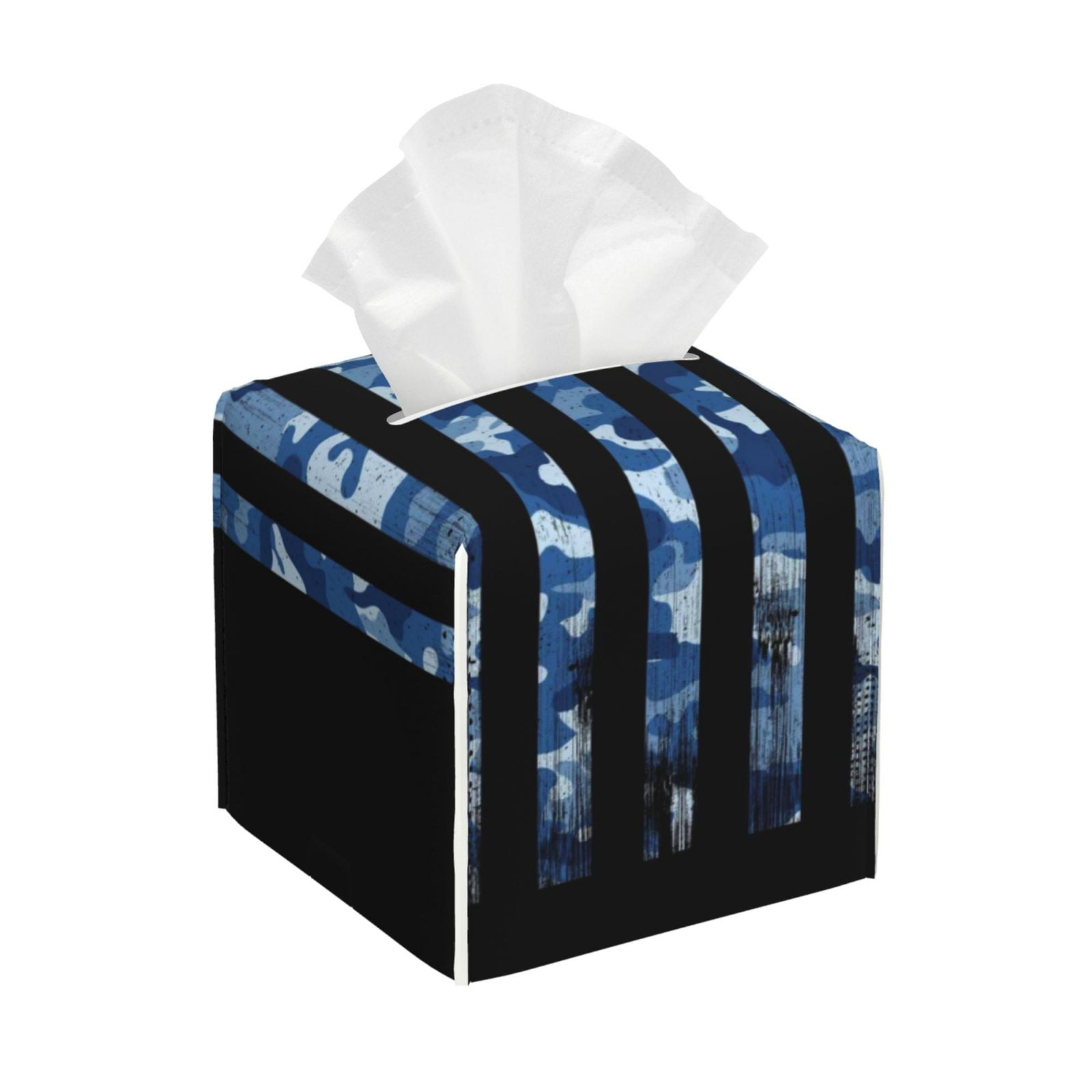 Susaid Navy Camouflage American Flag Print PU Leather Tissue Box Cover ...