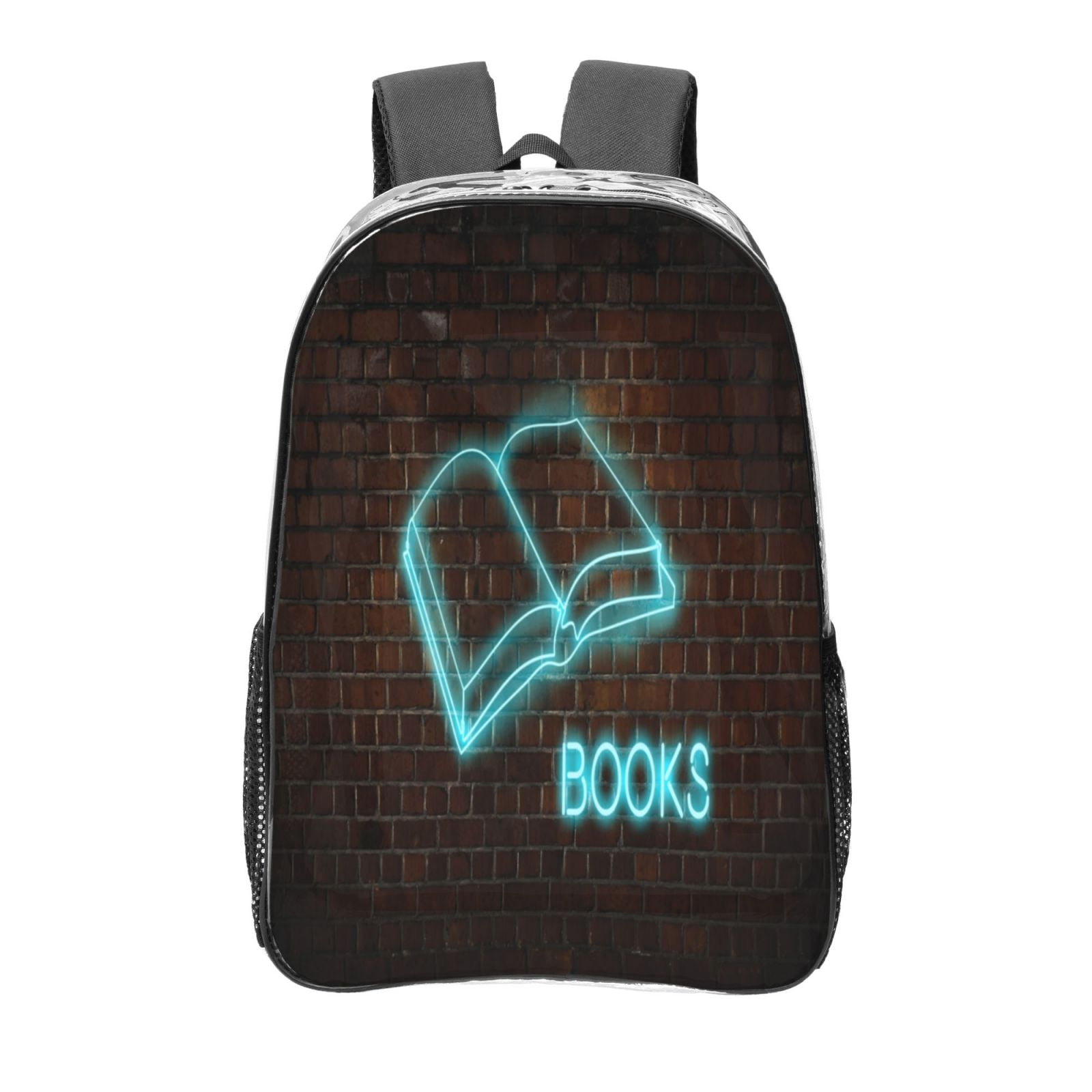 Susaid Neon Sign For Books Print Clear Backpack See Through Transparent ...