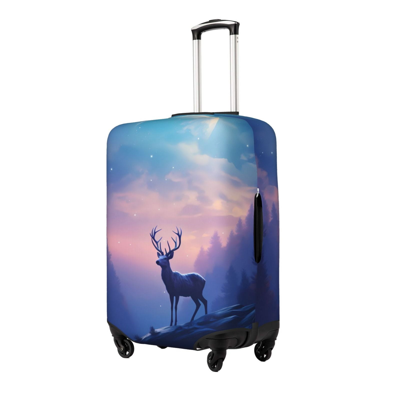 Susaid Night Sky Elk Print Elastic Washable Suitcase Cover with Hidden ...