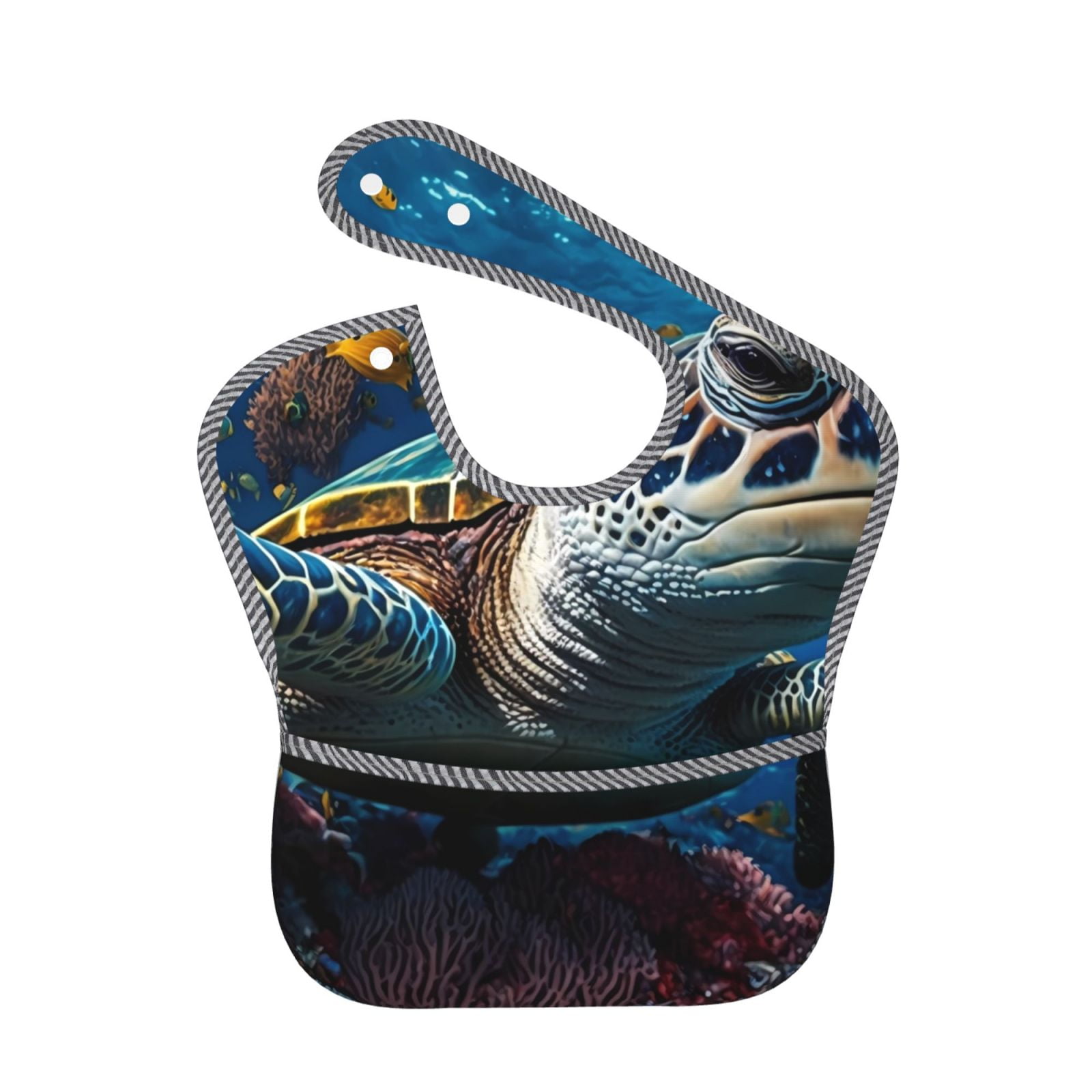 Susaid Ocean Coral Turtle Print Bibs for Babies Toddlers Adjustable ...