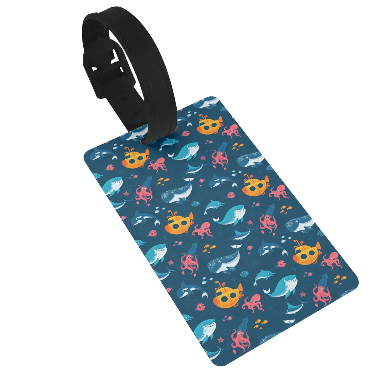 Susaid Ocean Floor Animals Print Funny Luggage Tags Colorful Unique ...